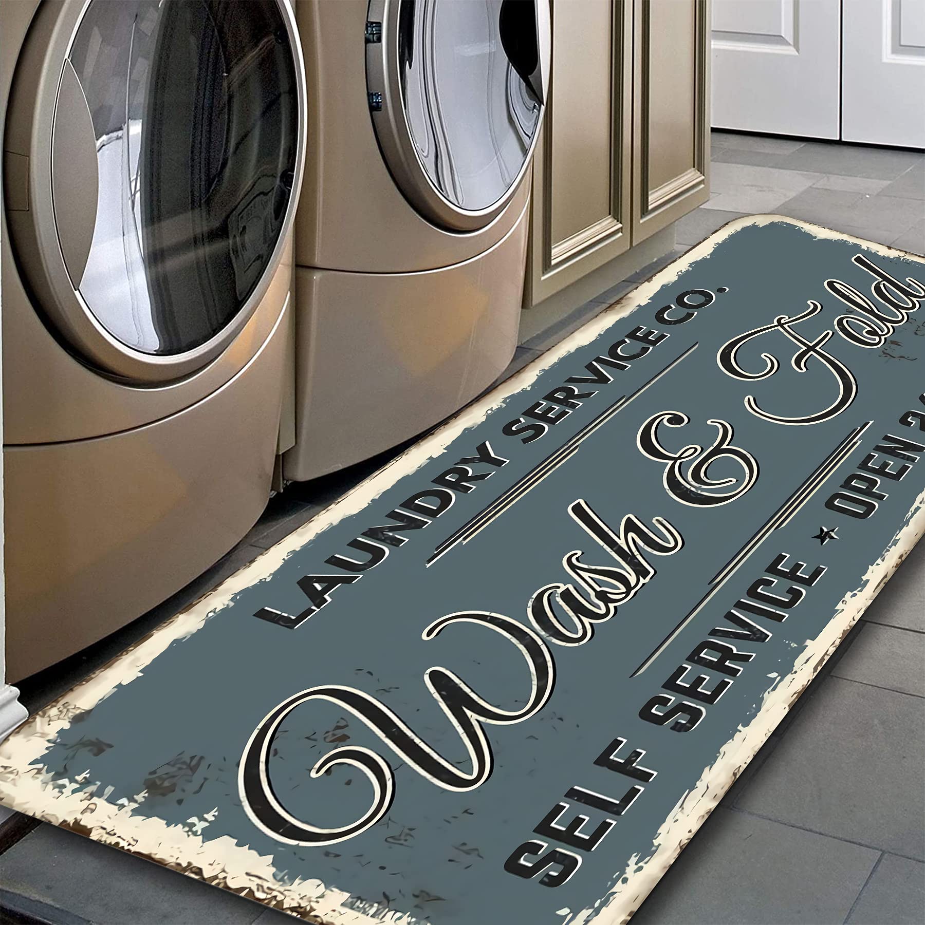 Amazon.com: GISPOG Farmhouse Laundry Room Rug Runner Non Skid Machine ...