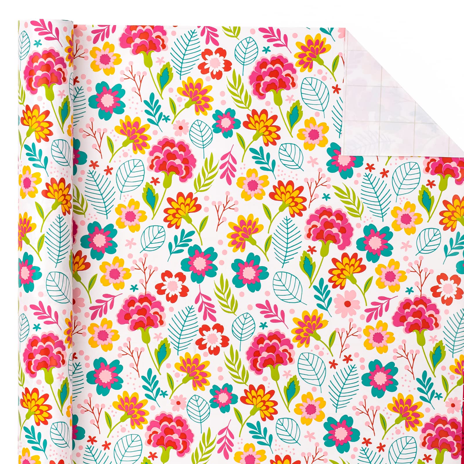 Snapklik.com : WRAPAHOLIC Wrapping Paper Roll - Pink And Yellow Floral ...