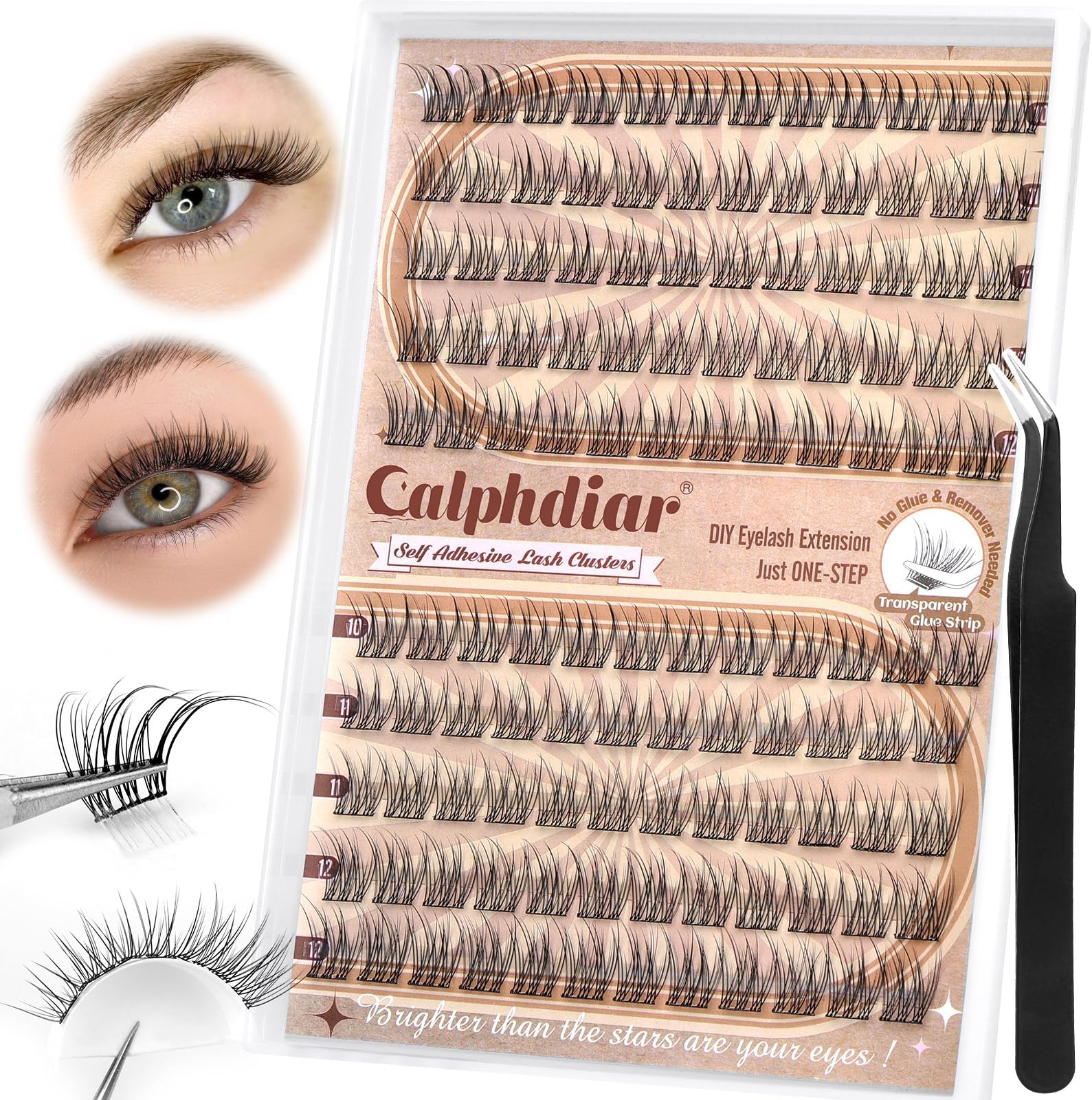 Amazon.com: Calphdiar Self Adhesive Lash Extension Kit Reusable Self ...