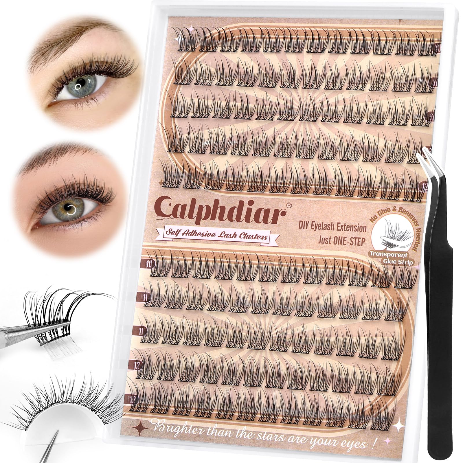 Amazon.com: Calphdiar Self Adhesive Lash Extension Kit Reusable Self ...