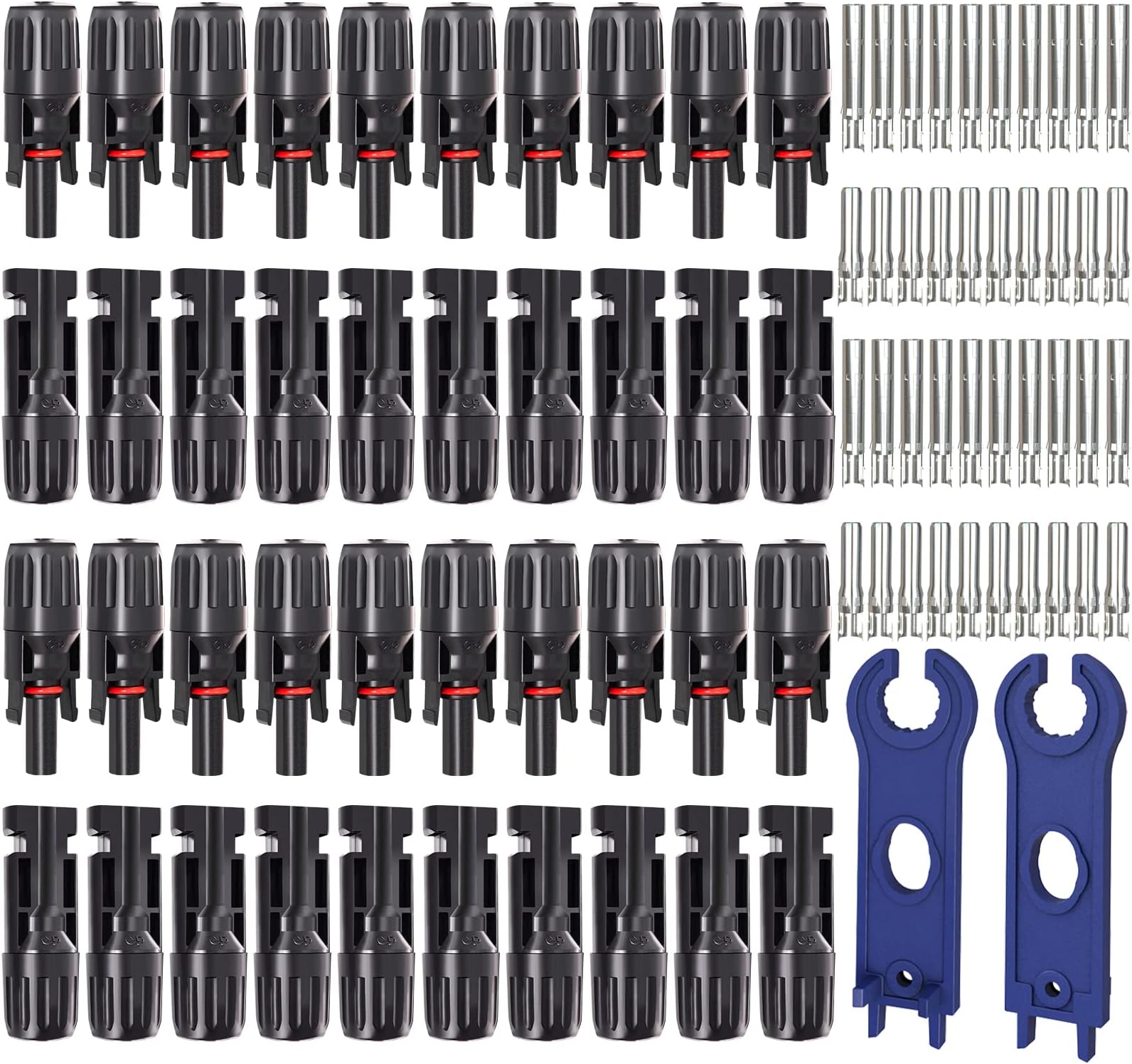 Amazon.com: HEMRUNK 30PCS Solar Connectors Male Female with Dual ...