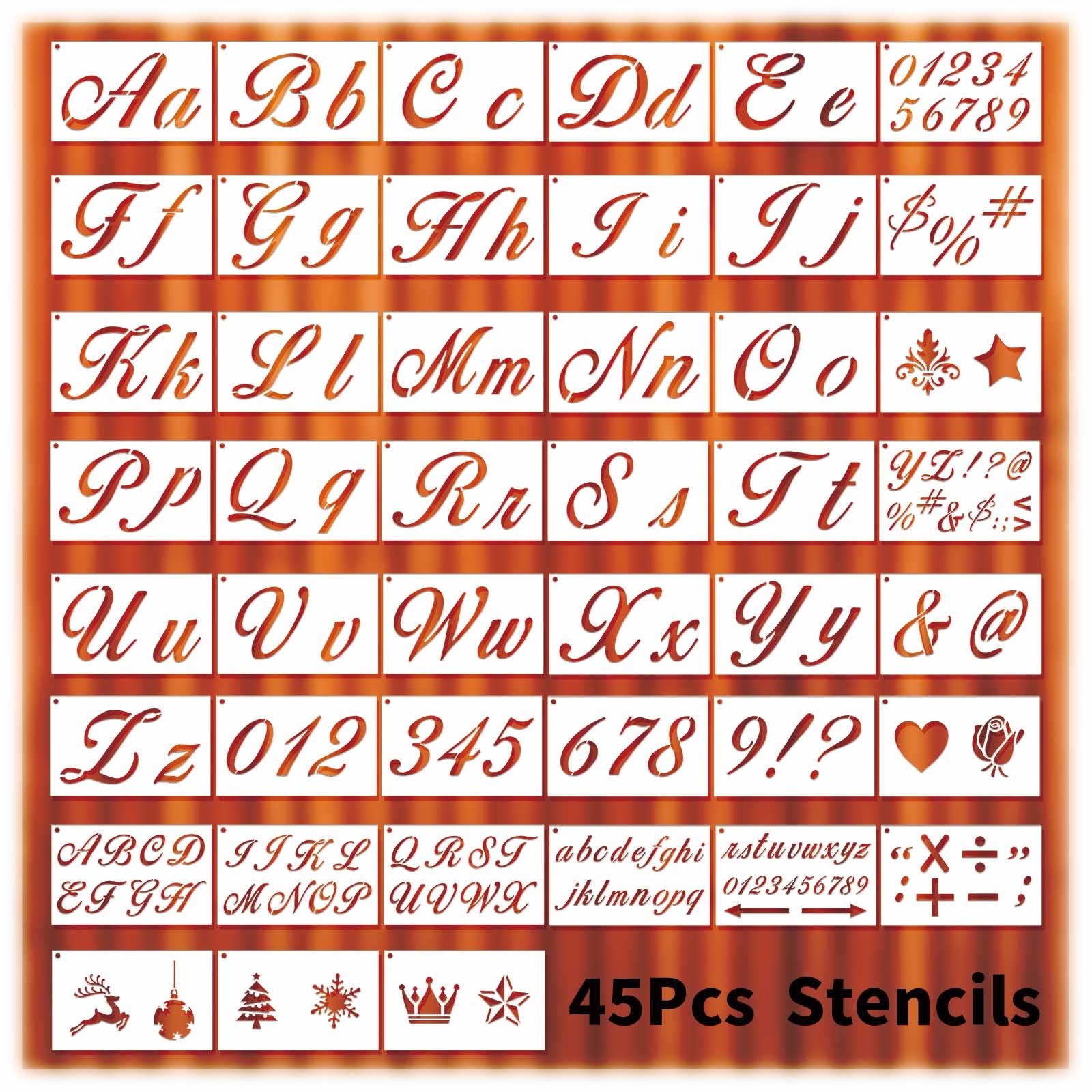 Buy Letter Stencils,45Pcs 5.5*7.8Inch, Alphabet Stencils, Letter ...