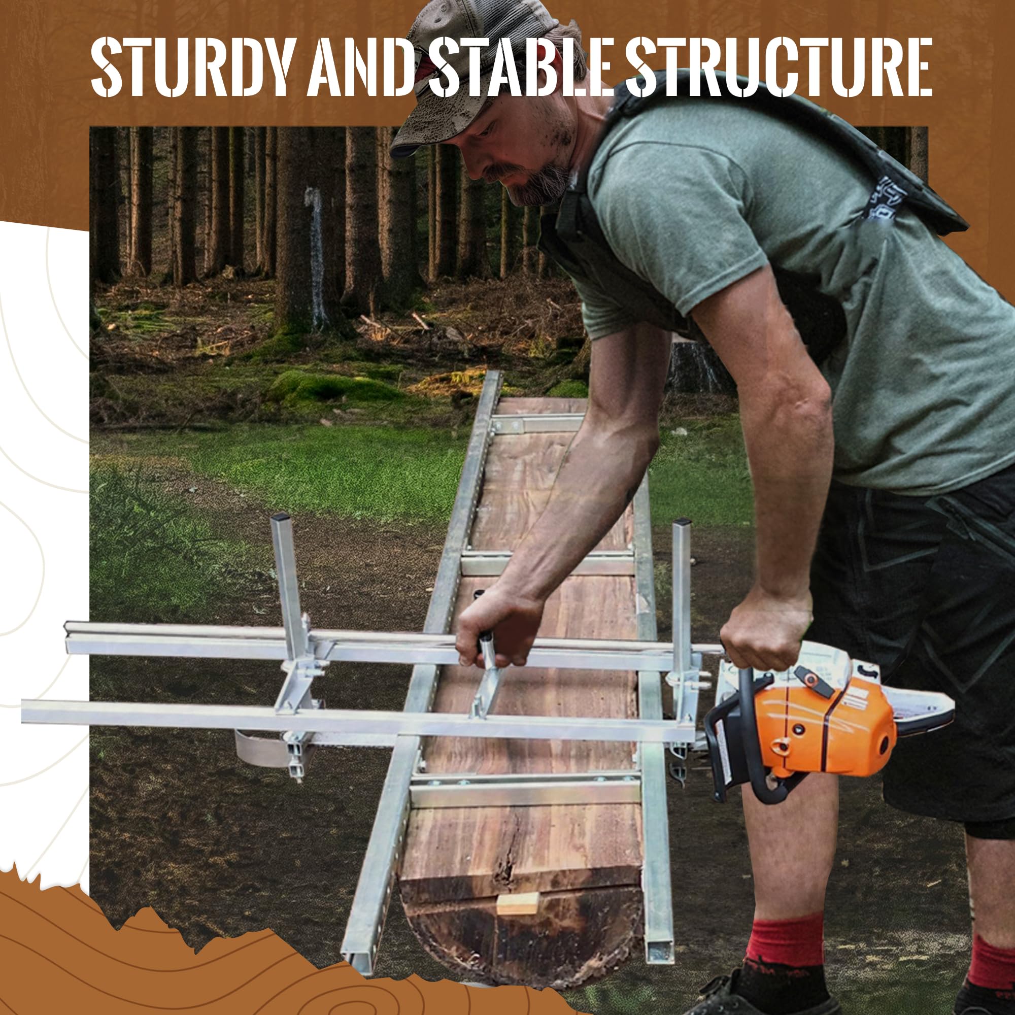 Snapklik.com : Portable Sawmill 48 Inch Chainsaw Mill Planking Milling ...