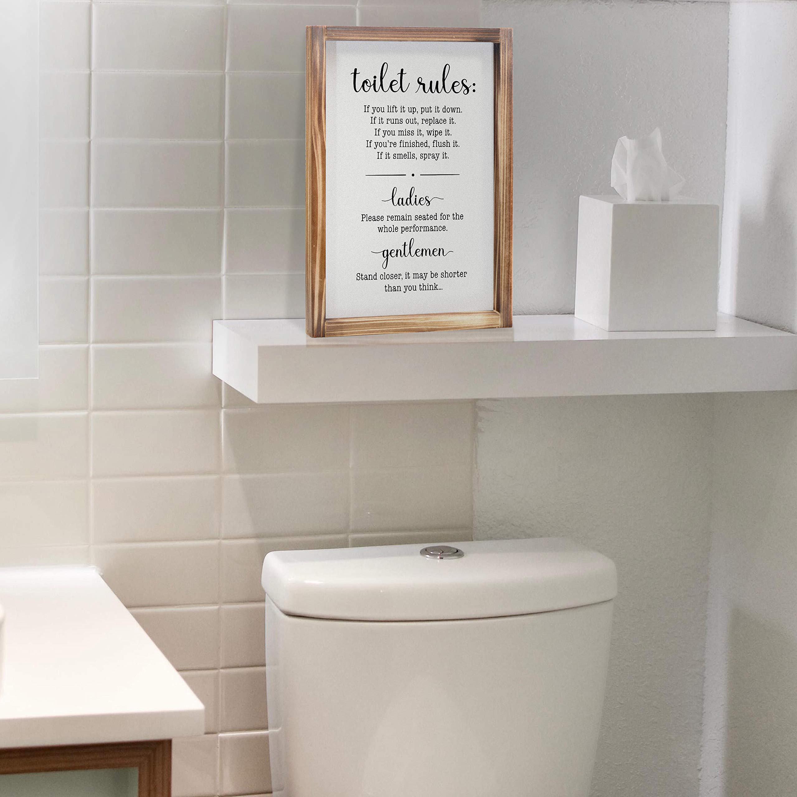 Toilet Rules Bathroom Sign 11x16 Inch - Bathroom Rules Sign, Toilet ...