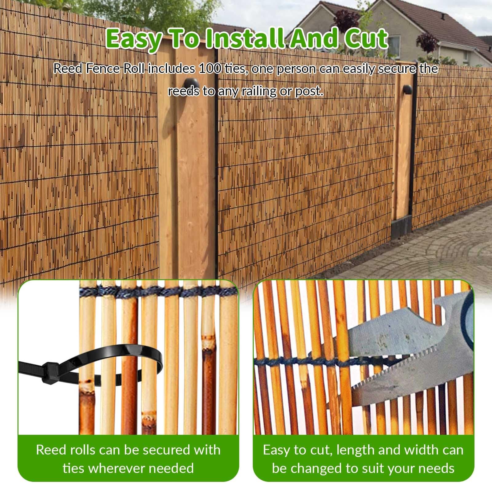 Bamboo Reed Garden Fence Split Bamboo Garden Fence Screening: Natural