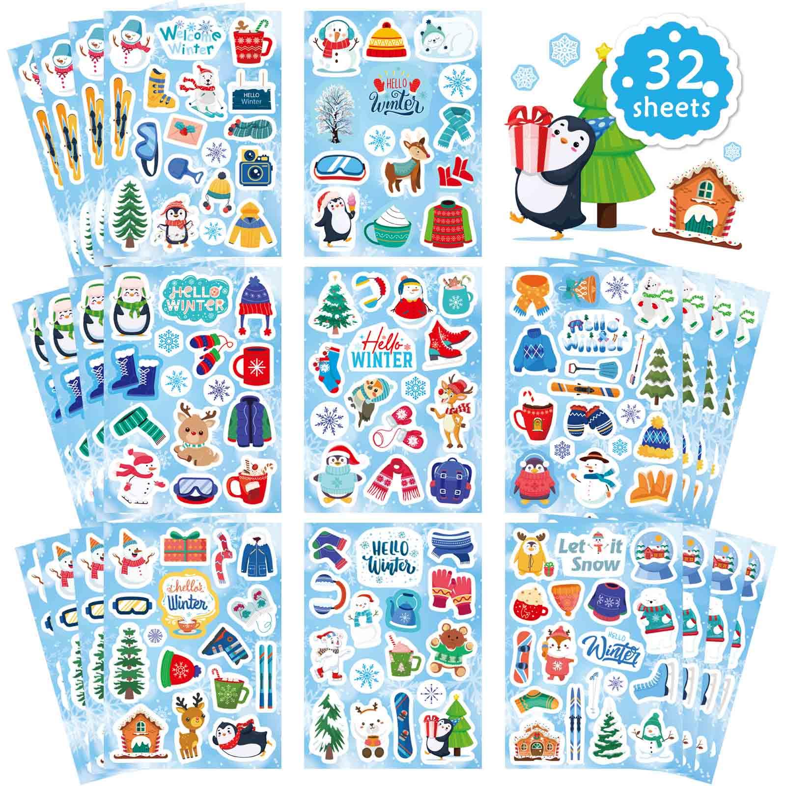 Amazon.com: 564 PCS Winter Stickers for Kids, Winter Holiday Stickers ...