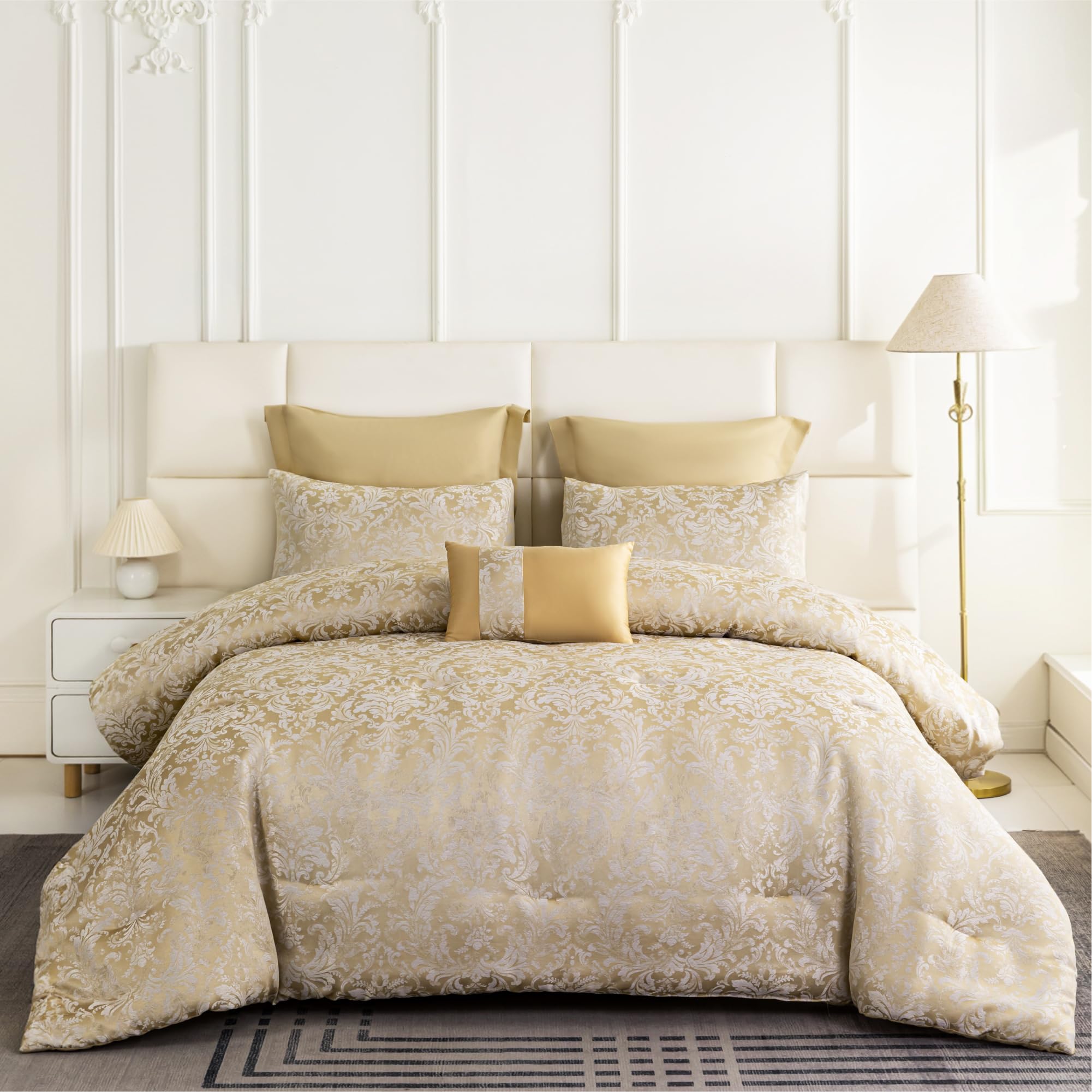 Amazon.com: Sophia & William Queen Comforter Set, 6 Piece Jacquard ...