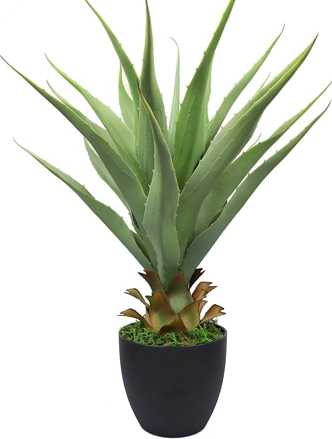 Amazon.com - momoplant 27" H Sansevieria Snake Plant - Artificial Agave ...