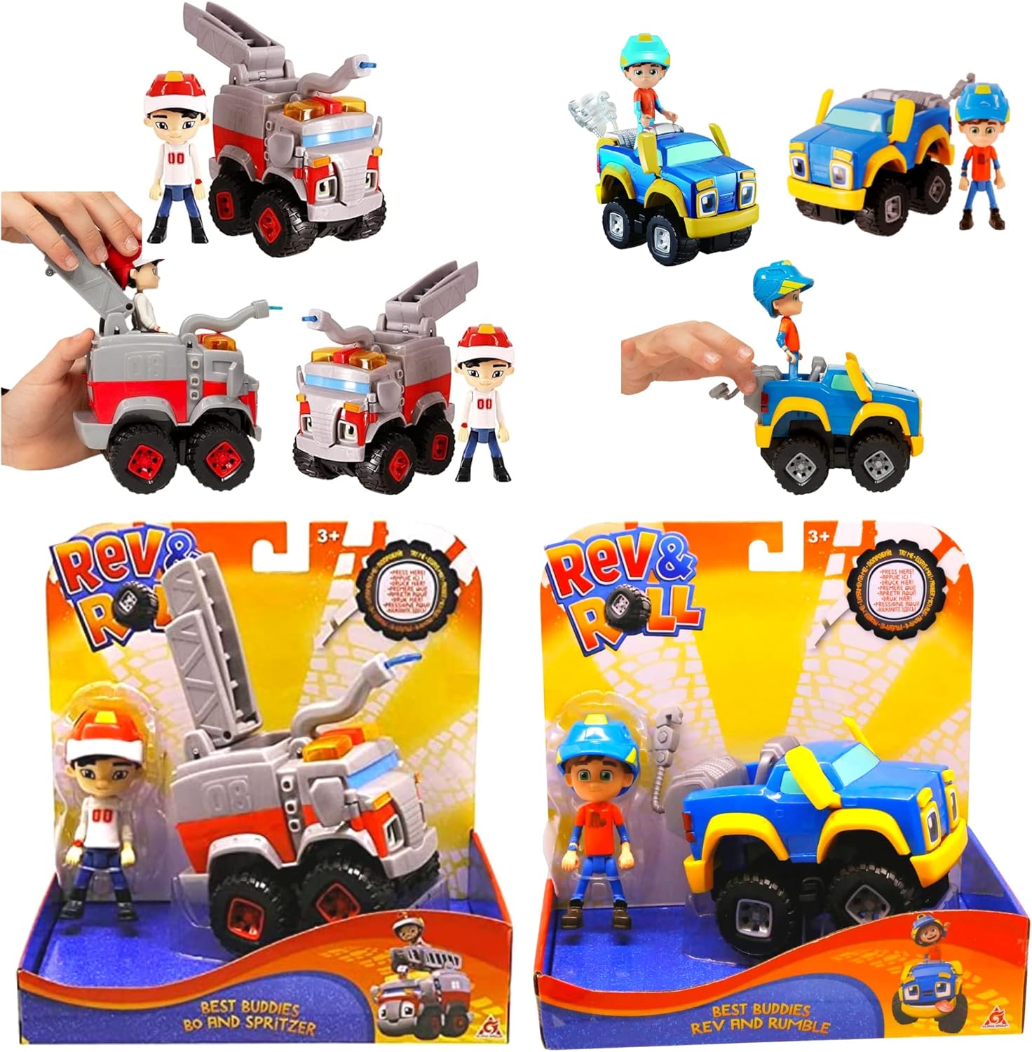 Toptoys2u Bargain Bundles Rev & Roll Best Buddies 10cm Action Figures ...