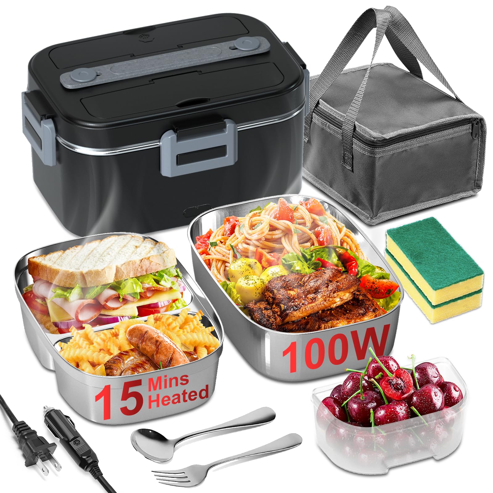 Amazon.com: Epinovo Electric Heated Lunch Box for Adults - 1.8L 100W ...