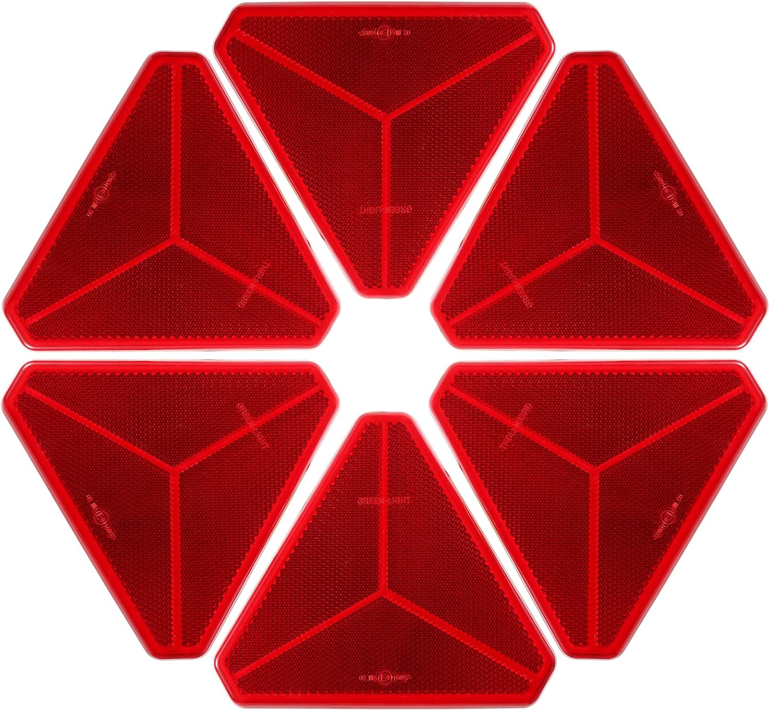 SPARKMOTO 6pcs Trailer Red Triangle Reflectors, Emark approved car Self ...