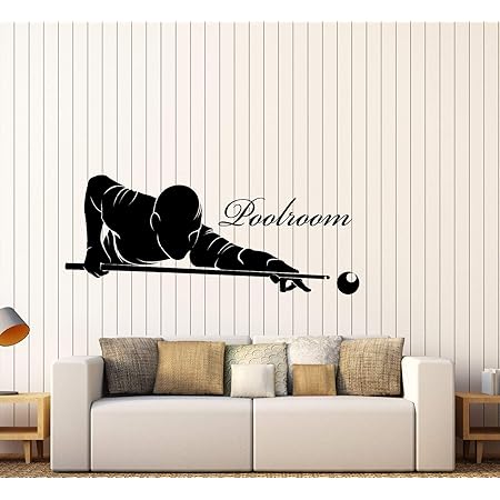 Billiards Player Wall Decal Sport Game Vinyl Sticker Home Decor Ideas ...