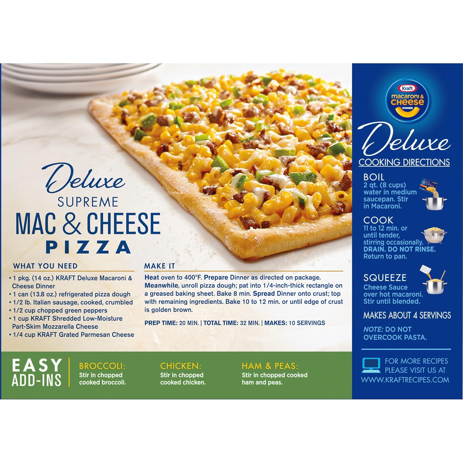 Kraft Macarrones & Cheese Deluxe Cena, Cheddar original, cajas de 14 ...