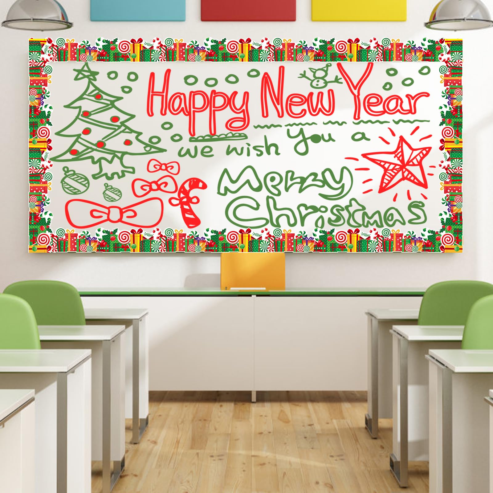 Snapklik.com : Box Border - 65.6Ft Christmas Bulletin Board Borders ...