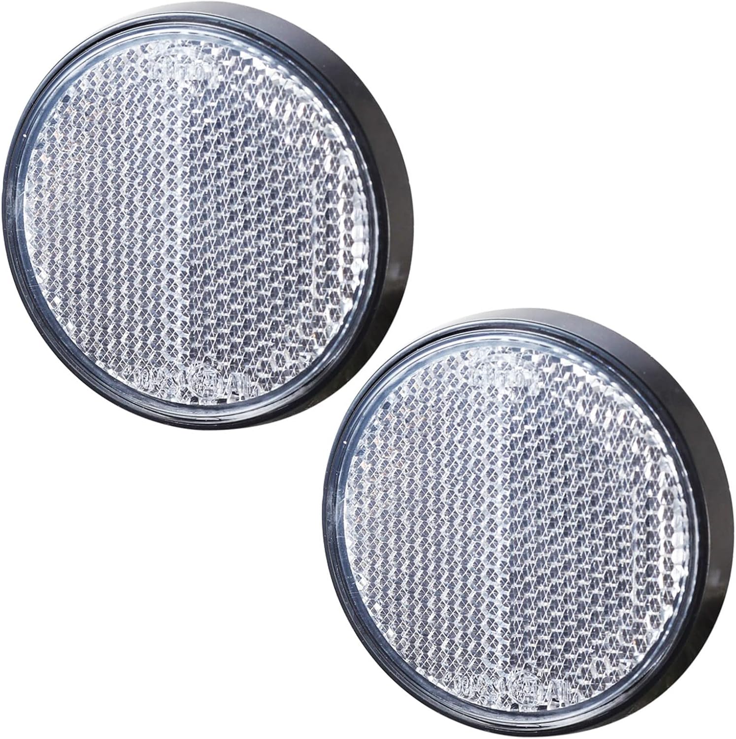AGRISHOP 2xTrailer Round Reflectors White,Self Adhesive Reflectors ...