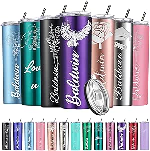 Amazon.com | Personalized Tumbler Custom Insulated Tumblers with Name Logo Customized 20oz ...