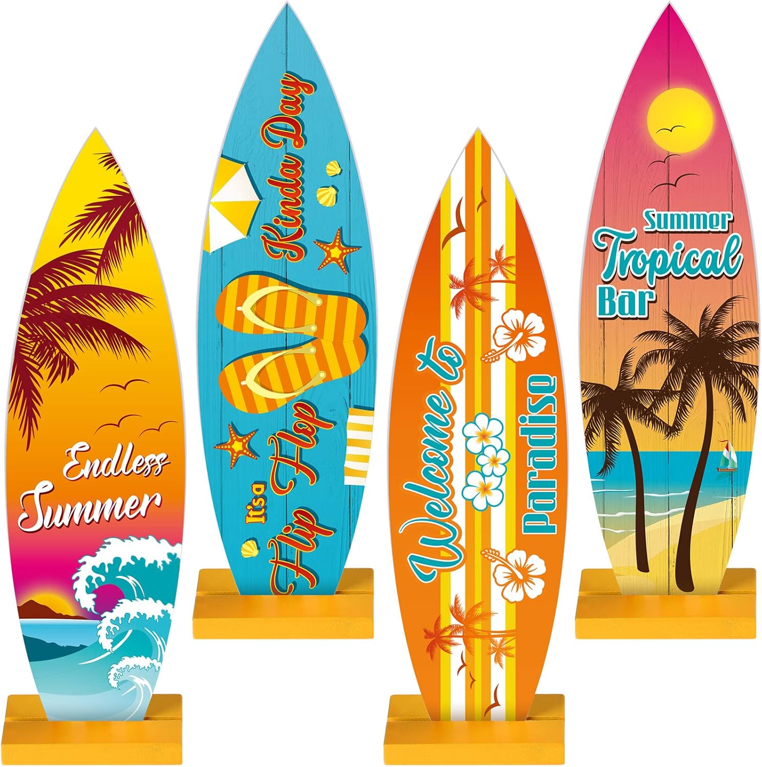 Amazon.com: Blulu 4 Pcs Surfboard Decorations for Party Surfboard Beach ...