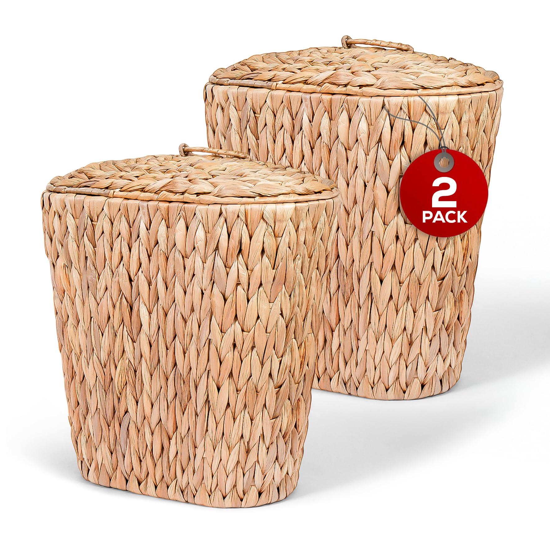 Amazon.com: SNOWECRAFT 2-Pack Slim Wicker Basket with Lid – Small Waste ...