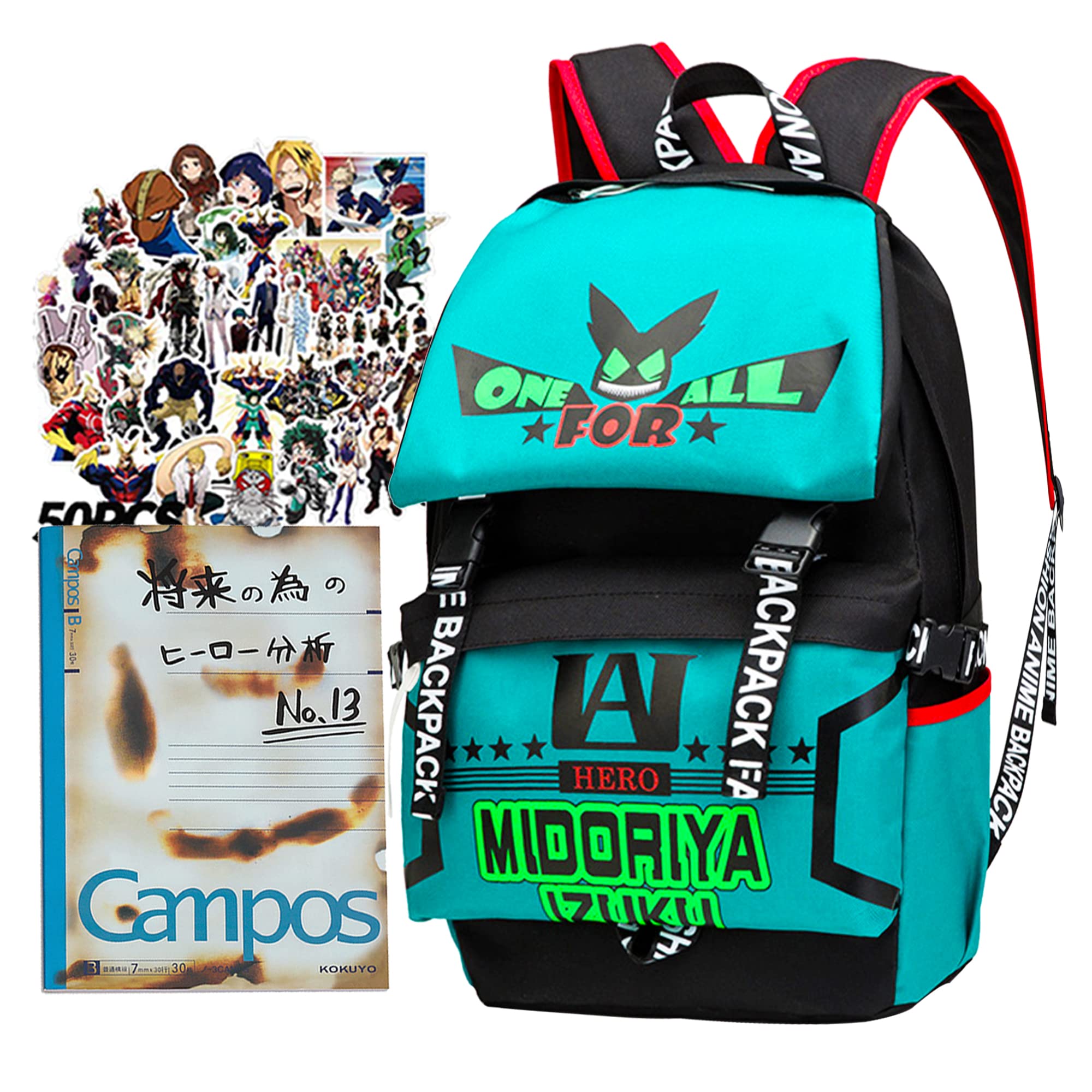 Mha Izuku Midoriya Backpack My Hero Backpack Bnha Backpack With Izuku ...