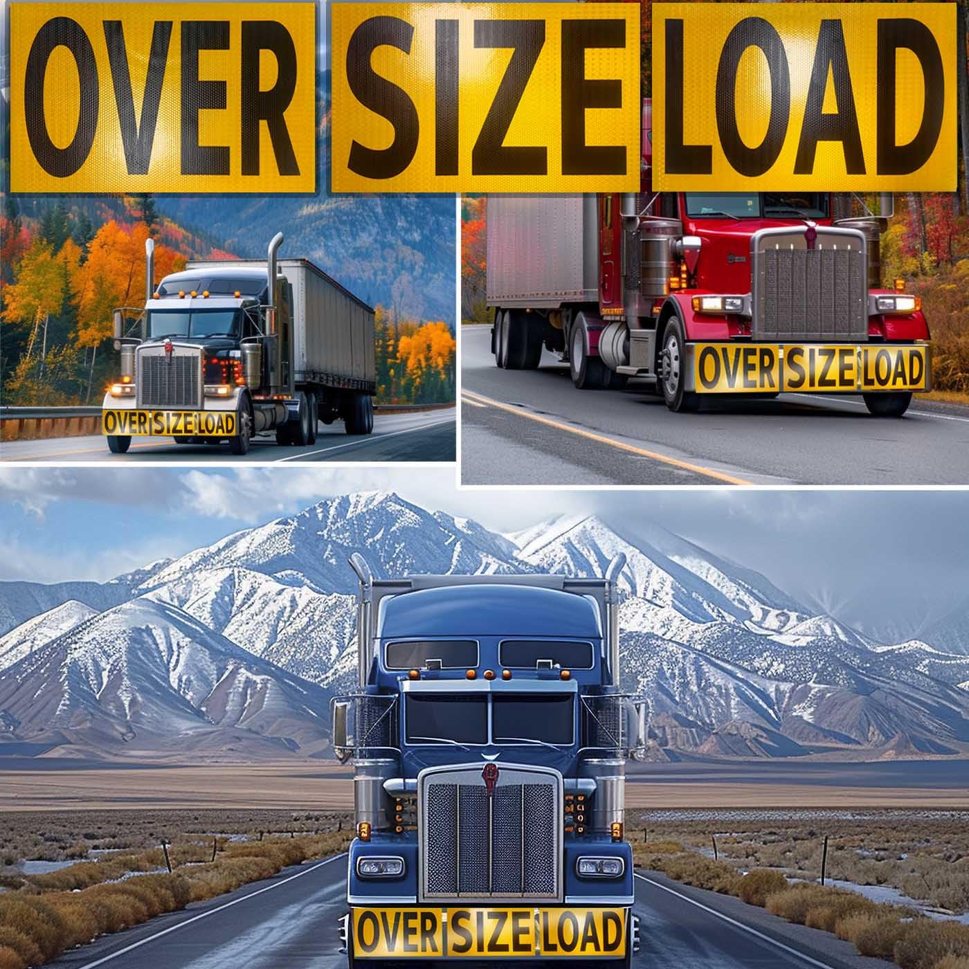 Heavy Equipment Safety Signs Hezaosth 3-Pack Oversize Load Signs ...