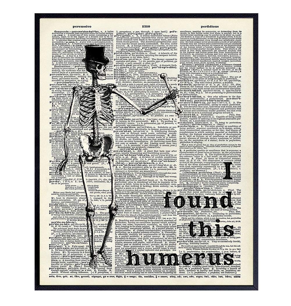 Amazon.com: Funny Skeleton Dictionary Art Poster - 8x10 Upcycled ...