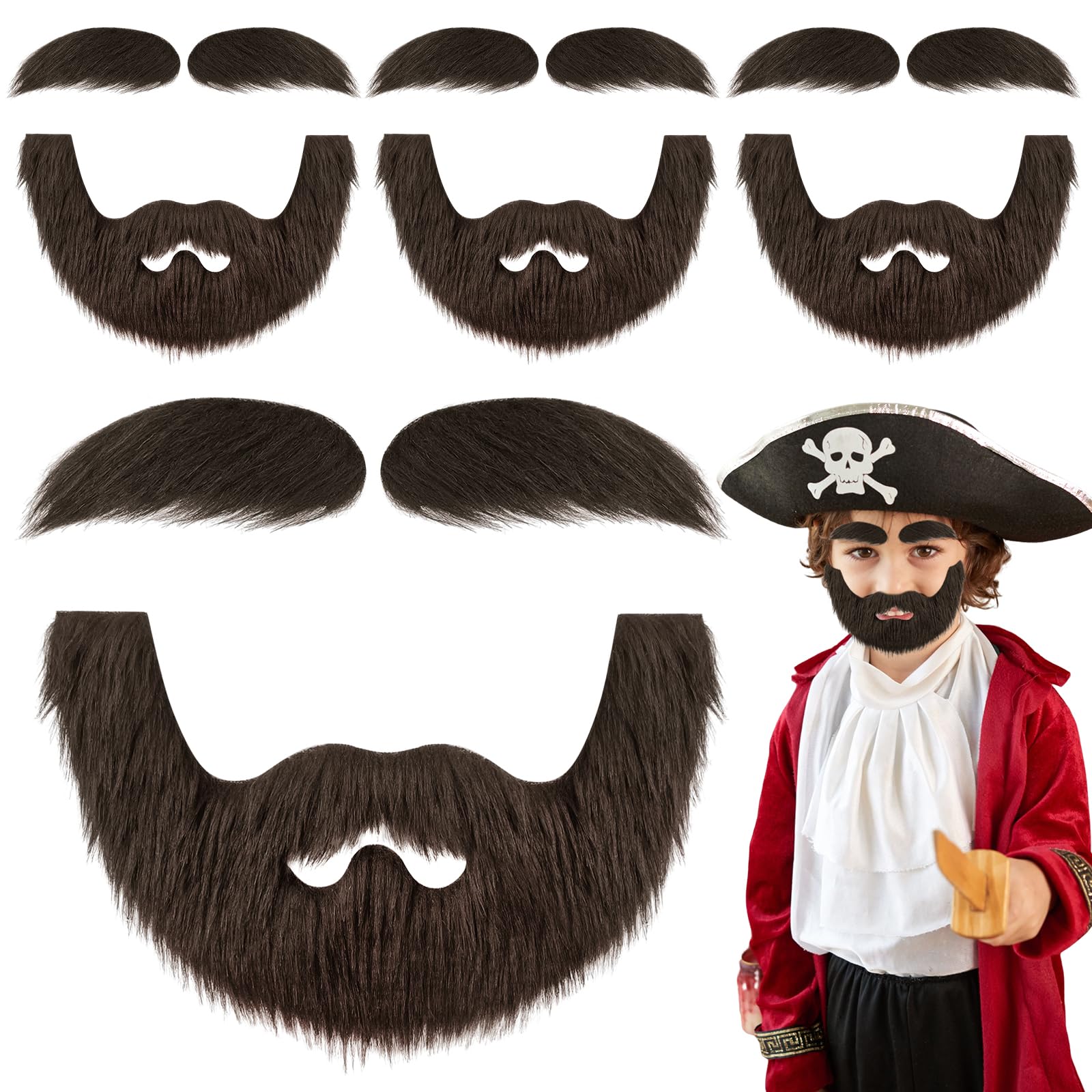 Amazon.com: 4 Sets Fake Mustache and Eyebrows,DIY Self Adhesive Fake ...