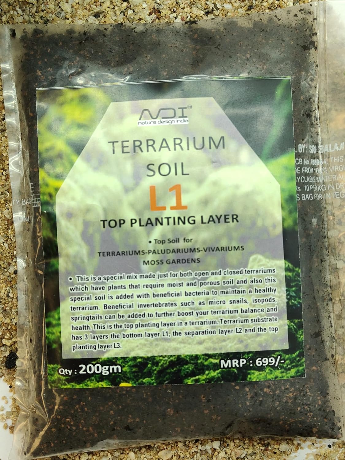 NATURAME Terrarium Soil L1, Top Layer, 200gm, Ideal for Terrariums ...