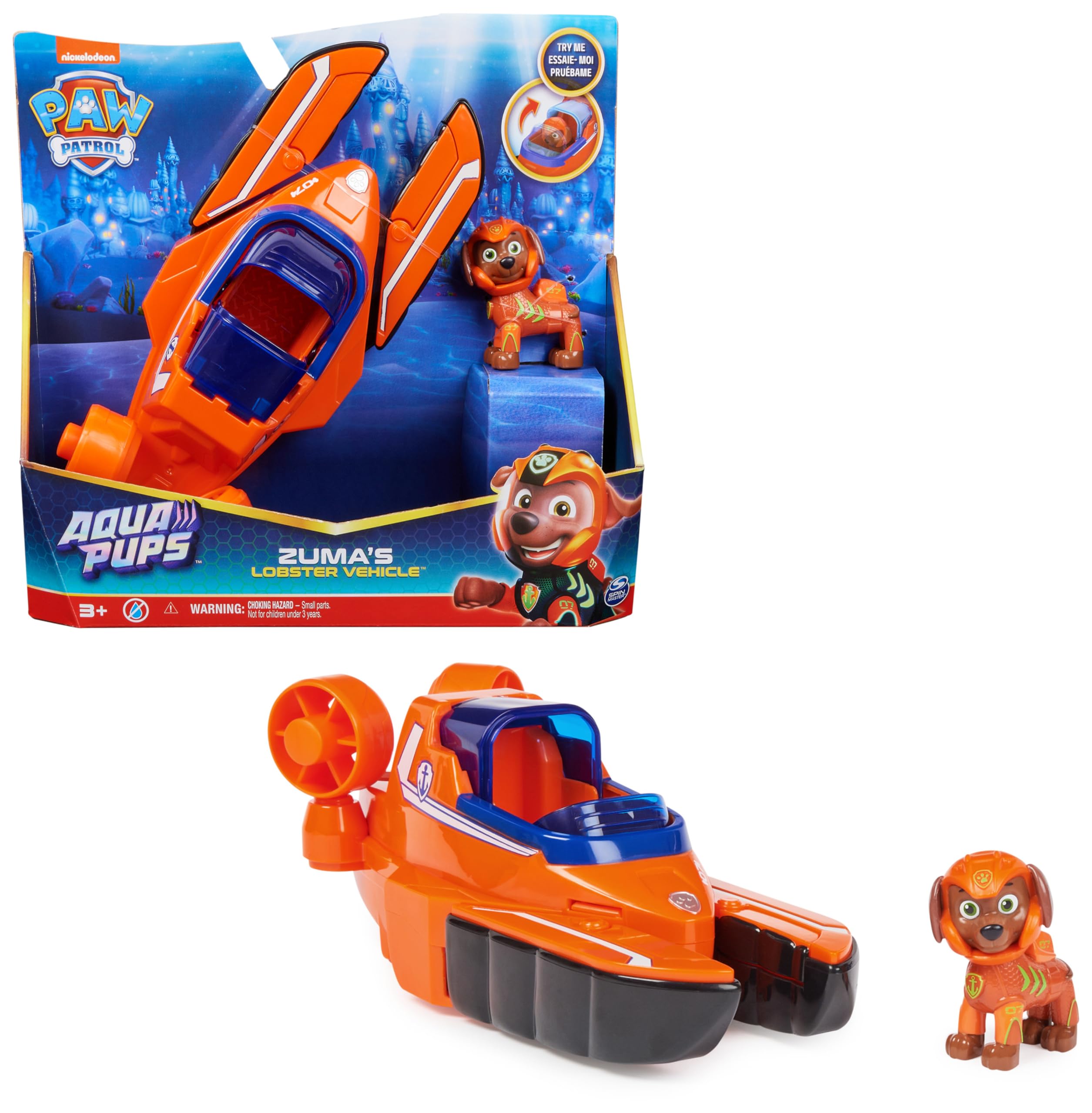 Amazon.com: Paw Patrol Aqua Pups Zuma Transforming Lobster Vehicle with ...