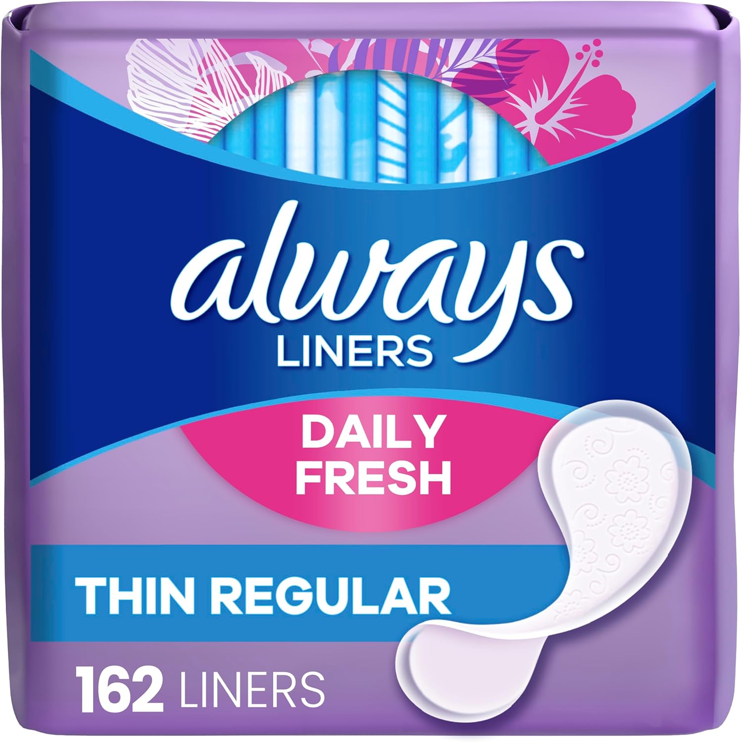 Always Thin Daily Panty Liners for Women, Light Absorbency, Unscented ...