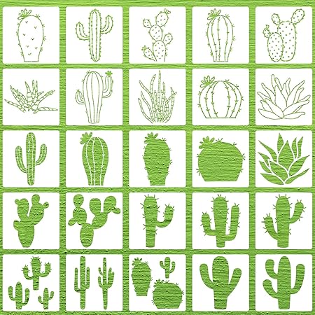 Amazon.com : Cactus Stencil - Reusable Stencils for Painting - Mylar ...