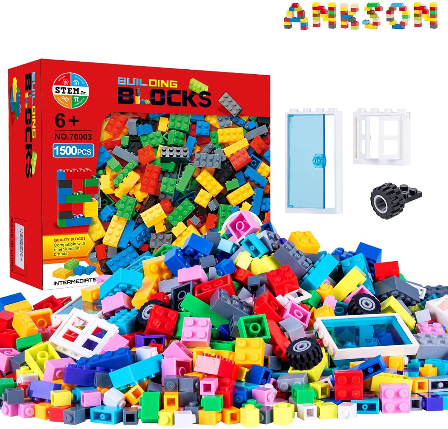 Amazon.com: 1500 Pieces Building Bricks, Classic Building Bulk Block ...