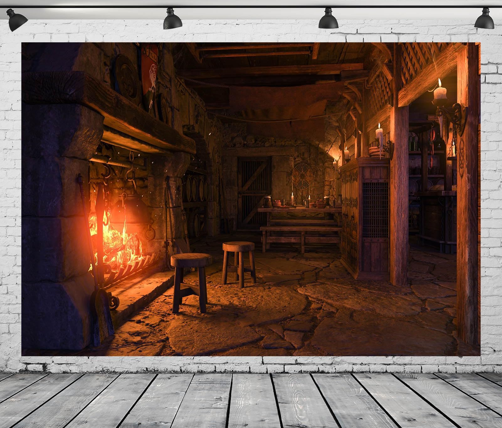 Amazon.com : BELECO 7x5ft Fabric Medieval Tavern Backdrop for ...