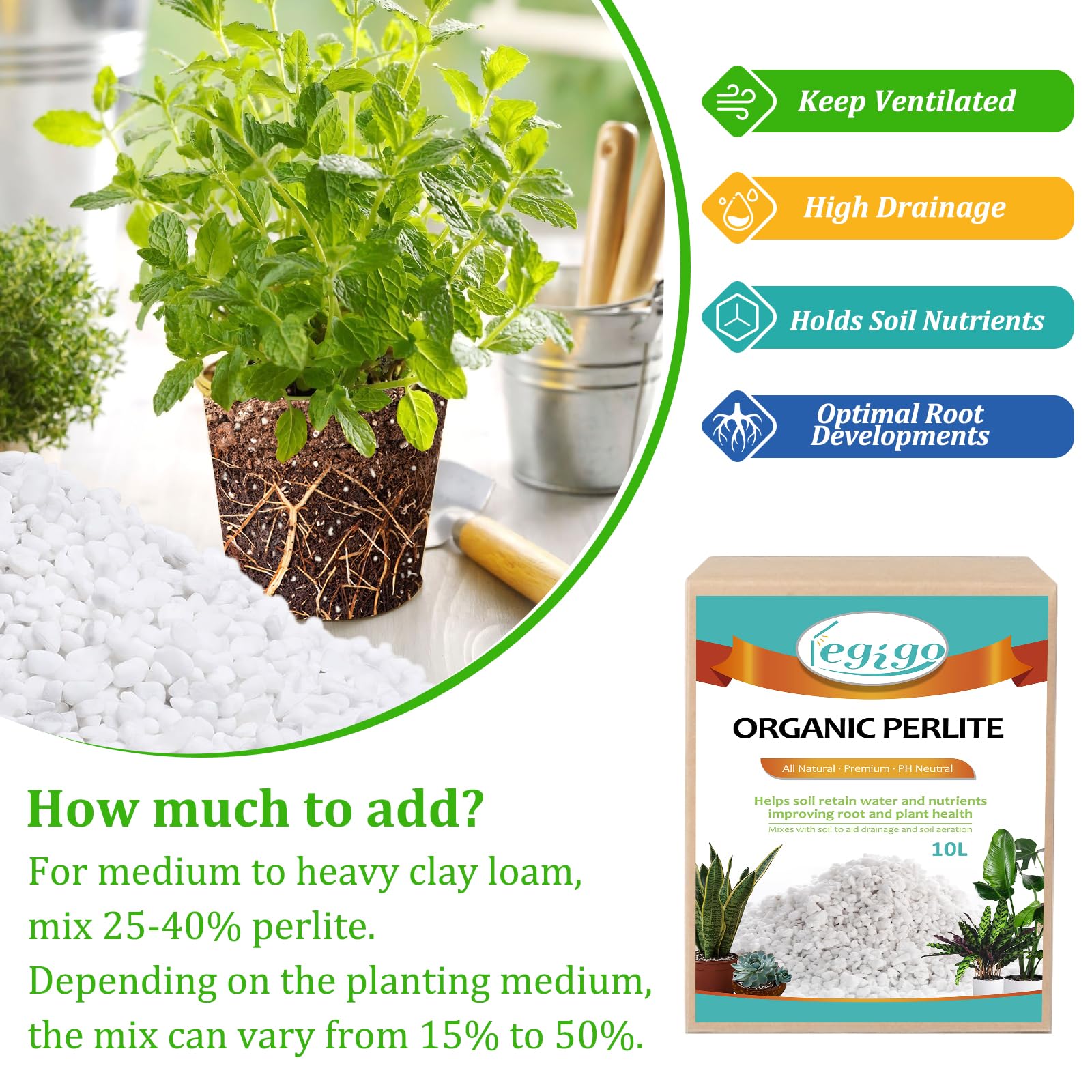 Snapklik.com : Legigo 10 Quarts Organic Horticultural Perlite For ...