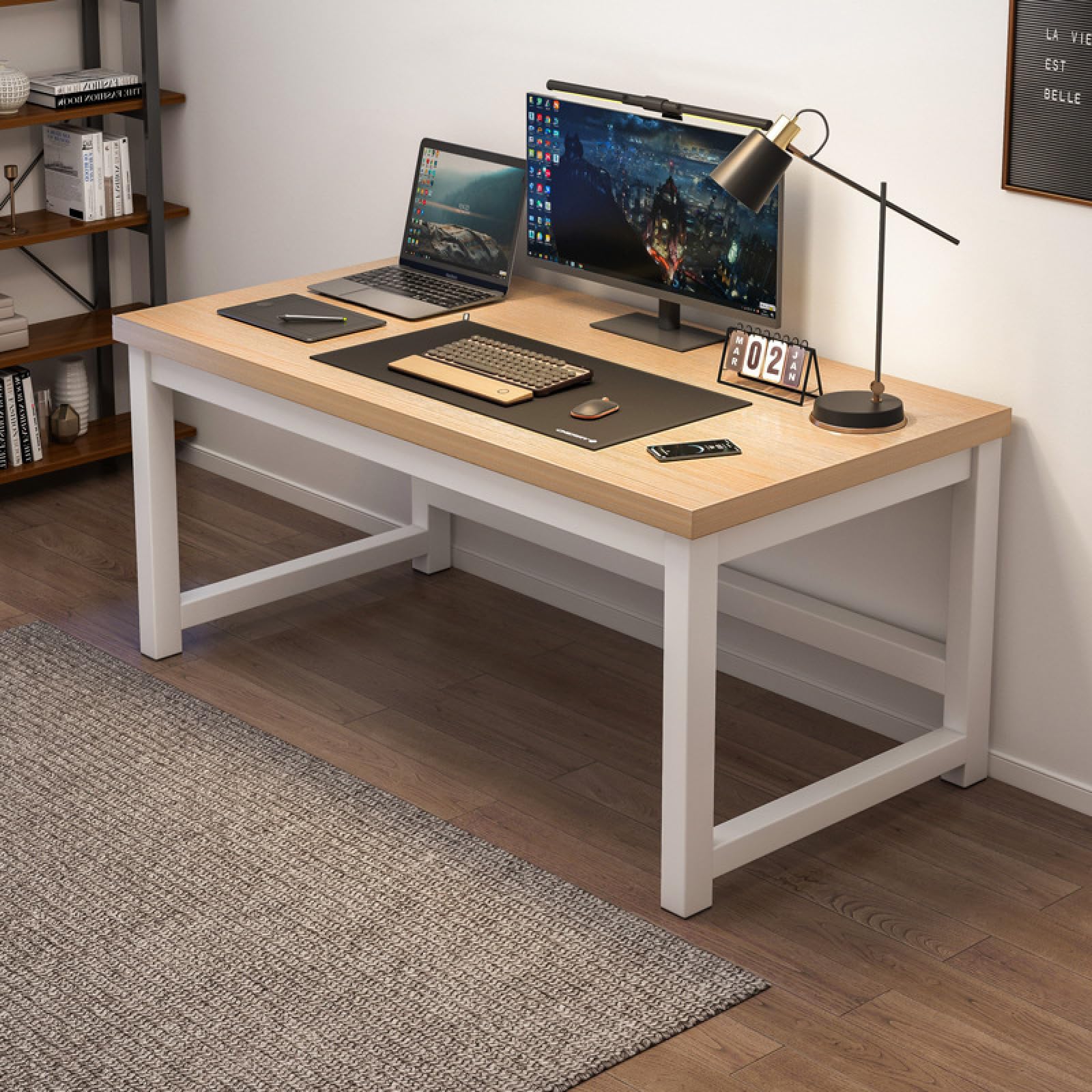 Amazon.com: ALEEIK Home Office Computer Desk, Modern Simple Style ...