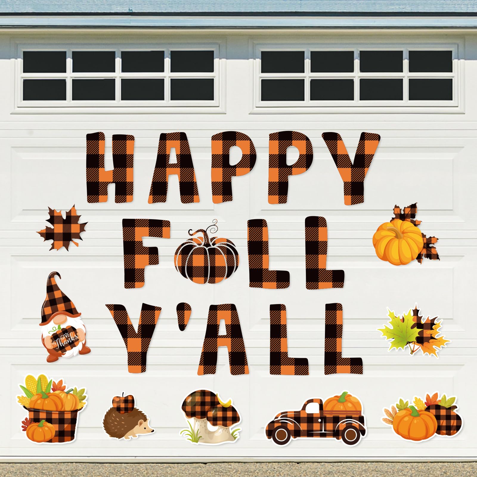 Amazon.com: Whaline 23 Pieces Plaid Fall Garage Decoration Magnet ...