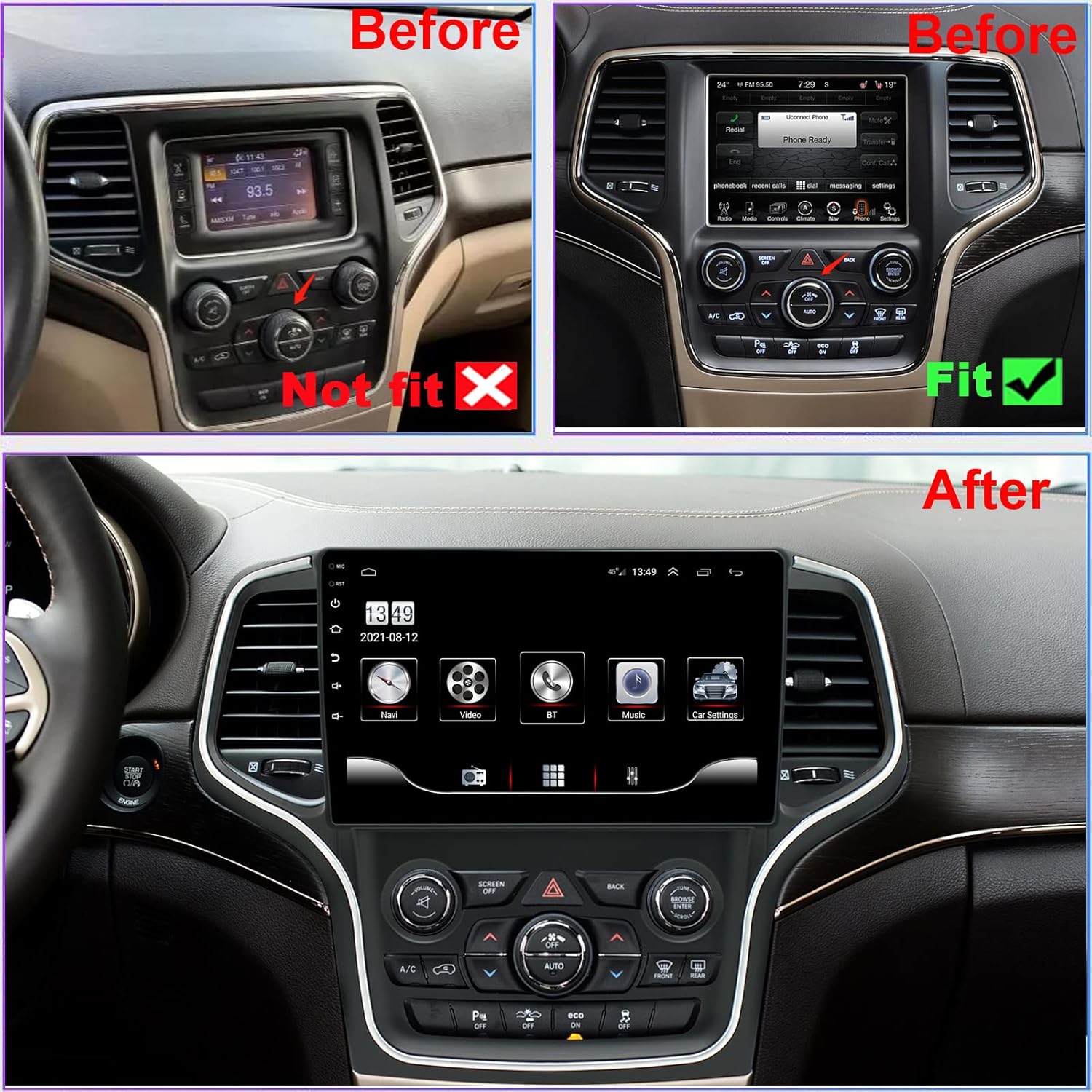 Para Jeep Grand Cherokee Radio Upgrade 2014-2022, reemplazo de ...