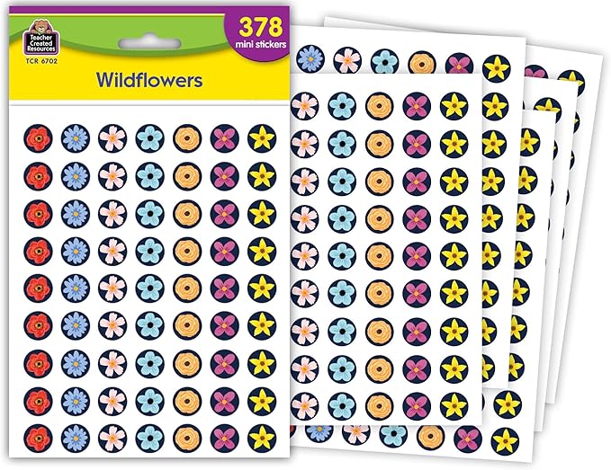 Amazon.com: Teacher Created Resources Wildflowers Mini Stickers ...