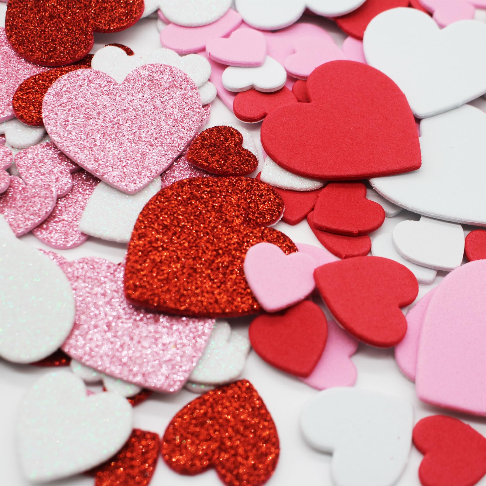 Amazon.com: 240 Pieces Heart Stickers Self Adhesive Foam Hearts, 3 ...