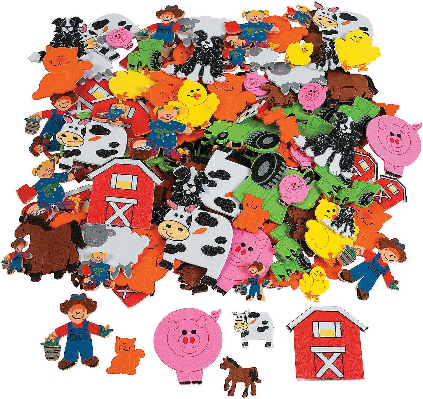Amazon.com: Foam Farm Shapes with Adhesives, Bulk set of 500 - DIY ...