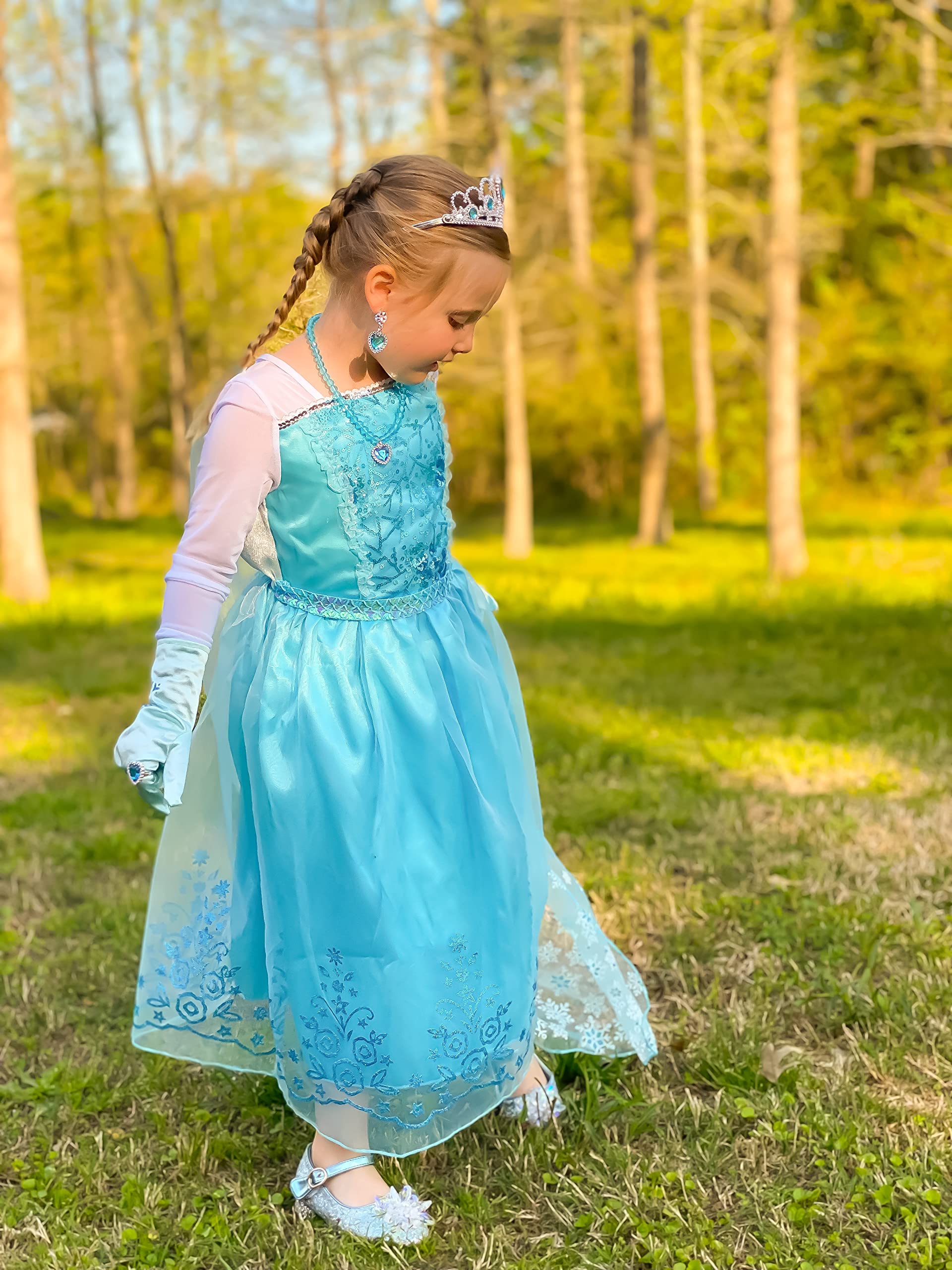Snapklik.com : Aoiviss Princess Dress For Girls Blue Sequin Princess ...