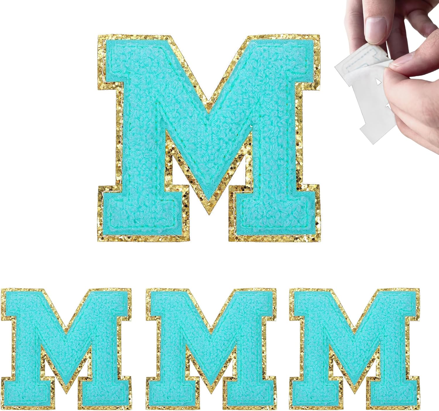 Amazon.com: 4PCS Self Adhesive Chenille Letters Patches Stick on Letter ...