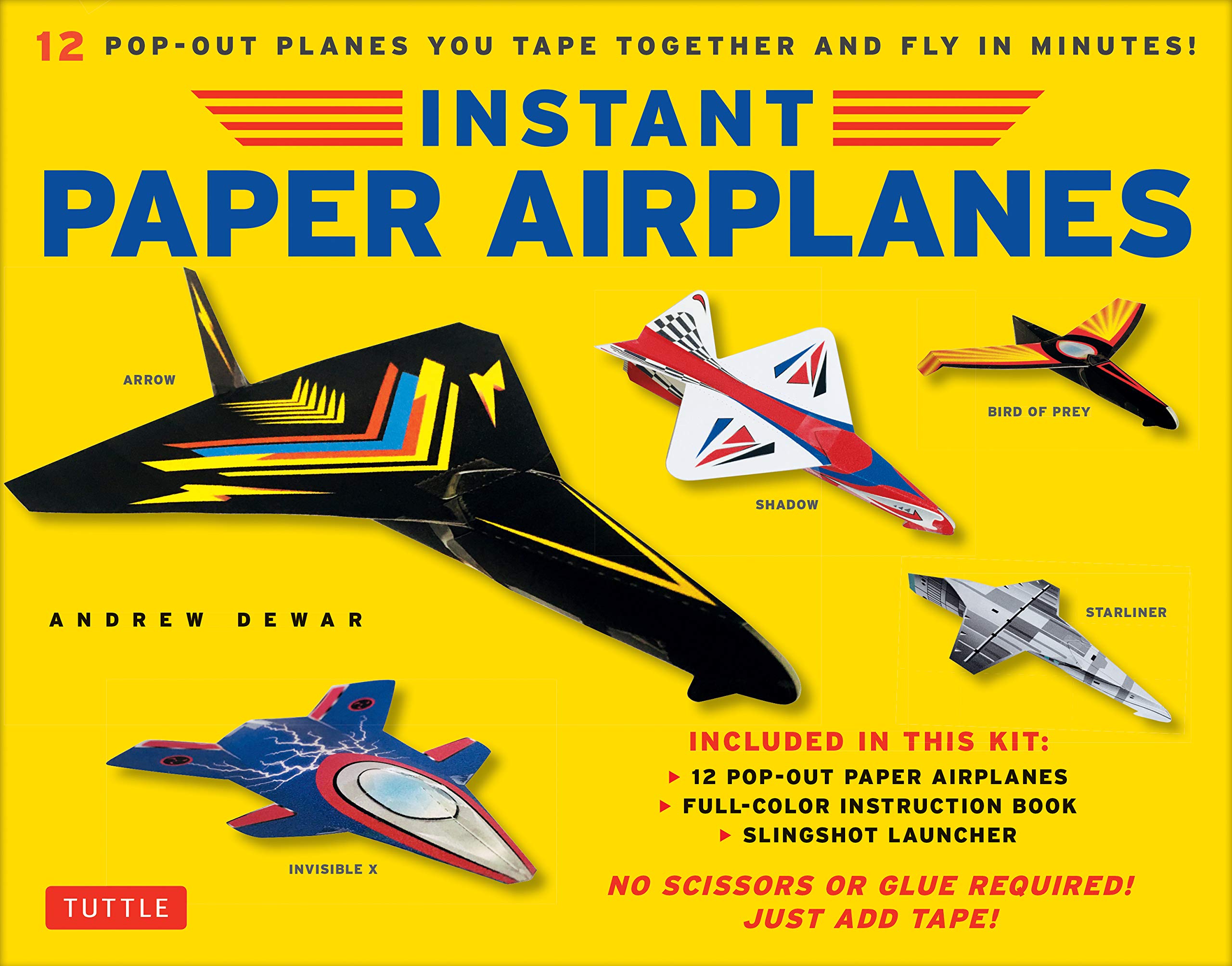 Instant Paper Airplanes Kit: 12 Pop-out Airplanes You Tape Together and ...