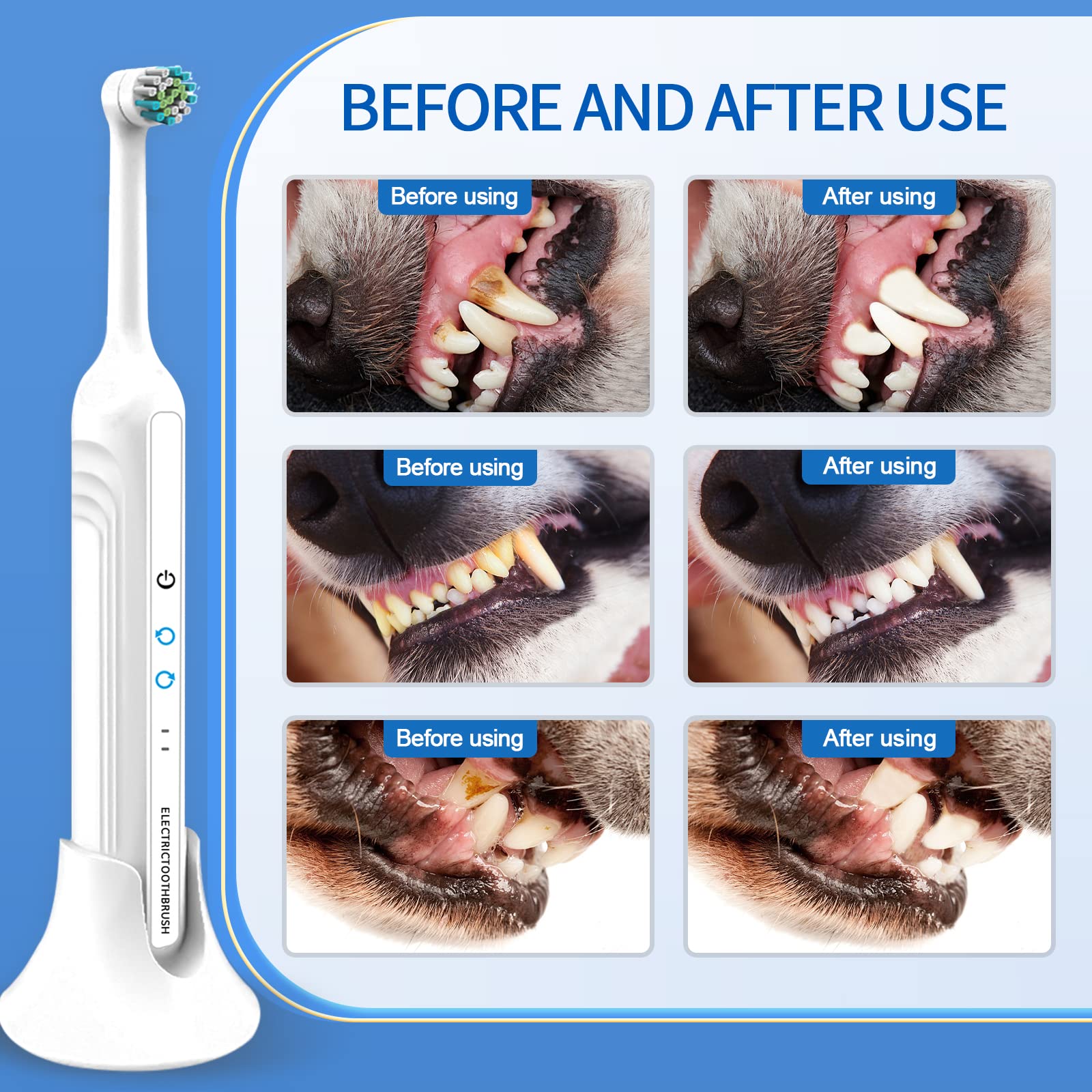 Ninibabie Dog Tooth Brushing Kit,Sonic Electric Toothbrush for Dog ...