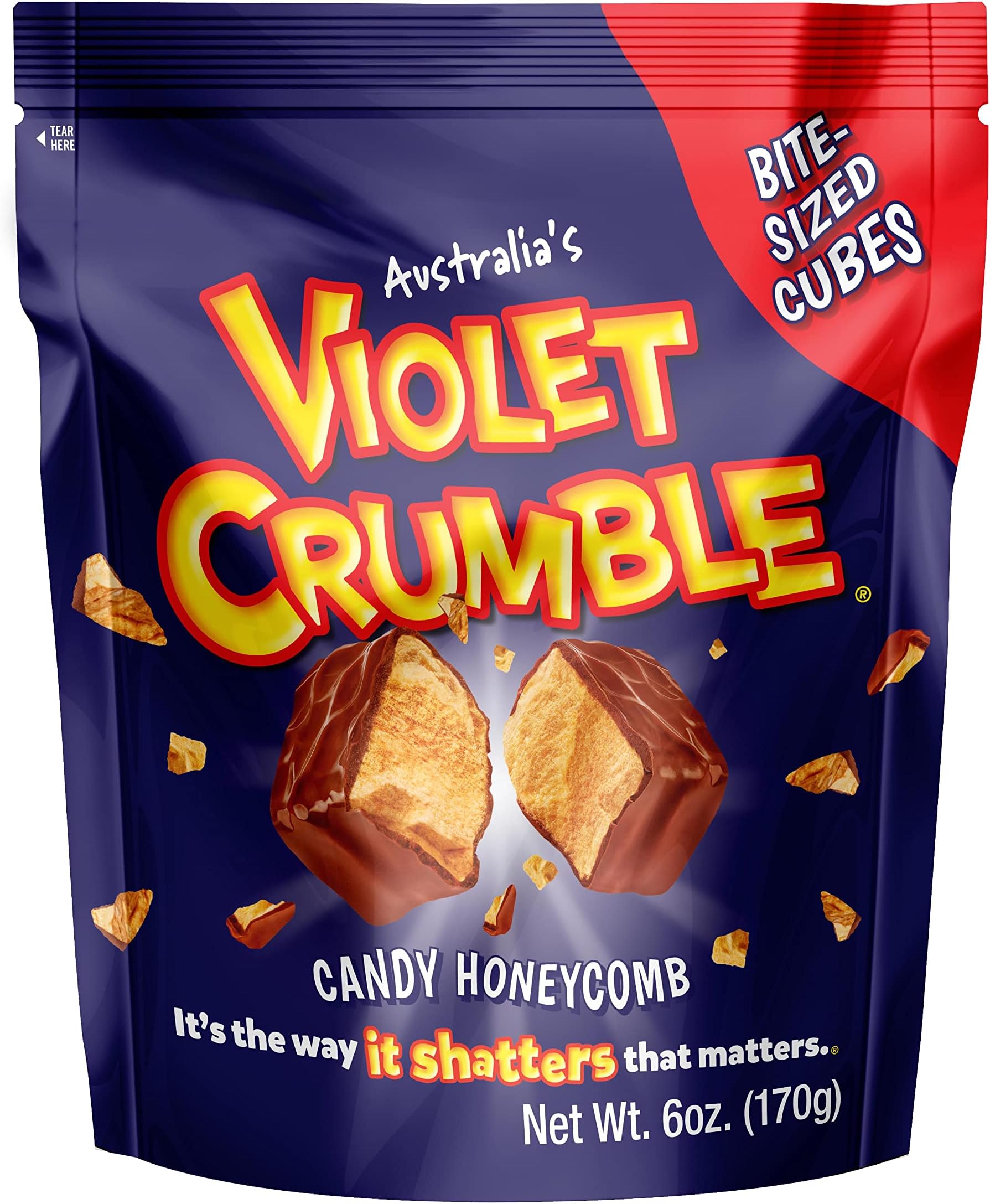 Amazon.com : Violet Crumble Bite Size CHUNKS - Australian Chocolate ...