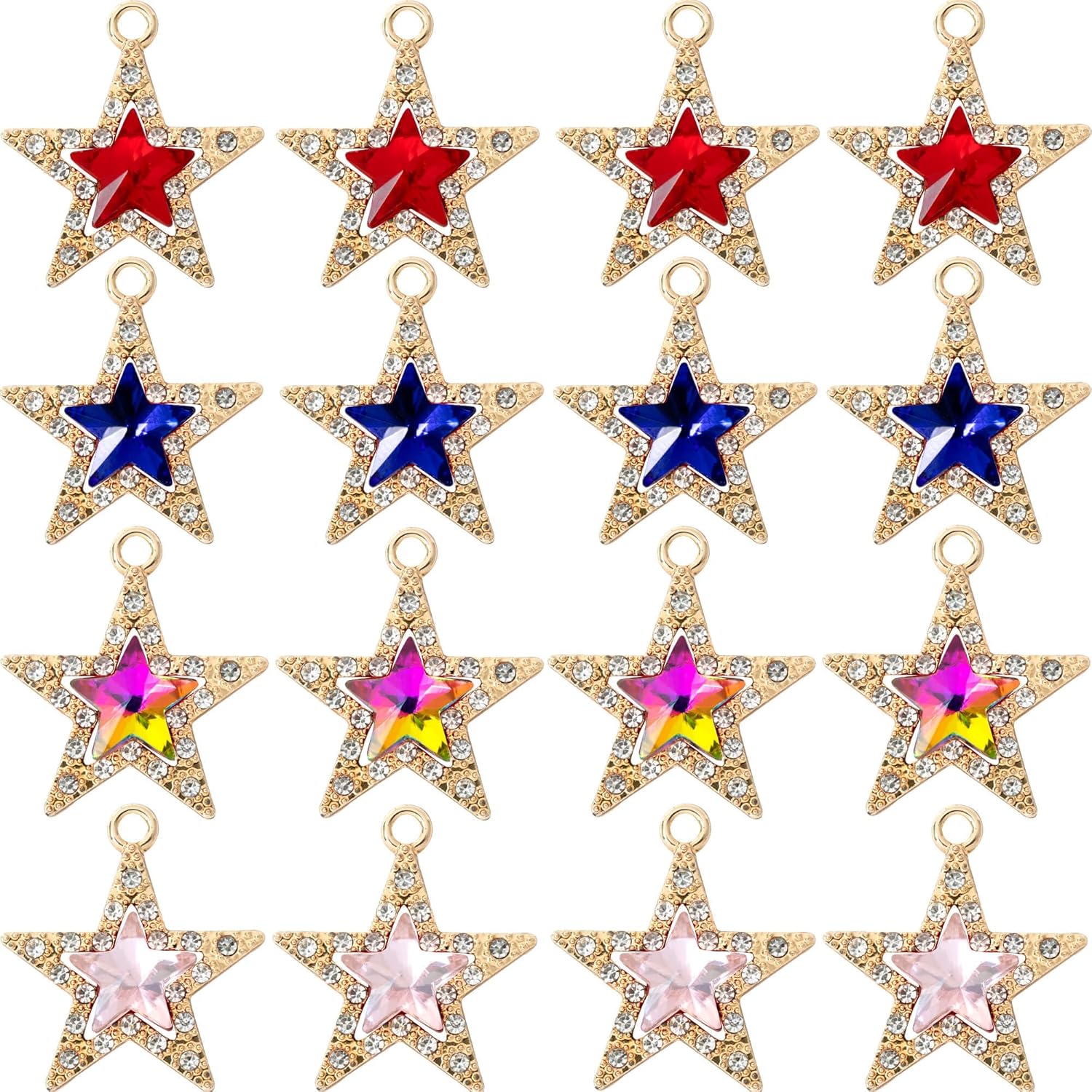 Amazon.com: Anjulery 16 Pieces Star Charms for Jewelry Making - Sturdy ...