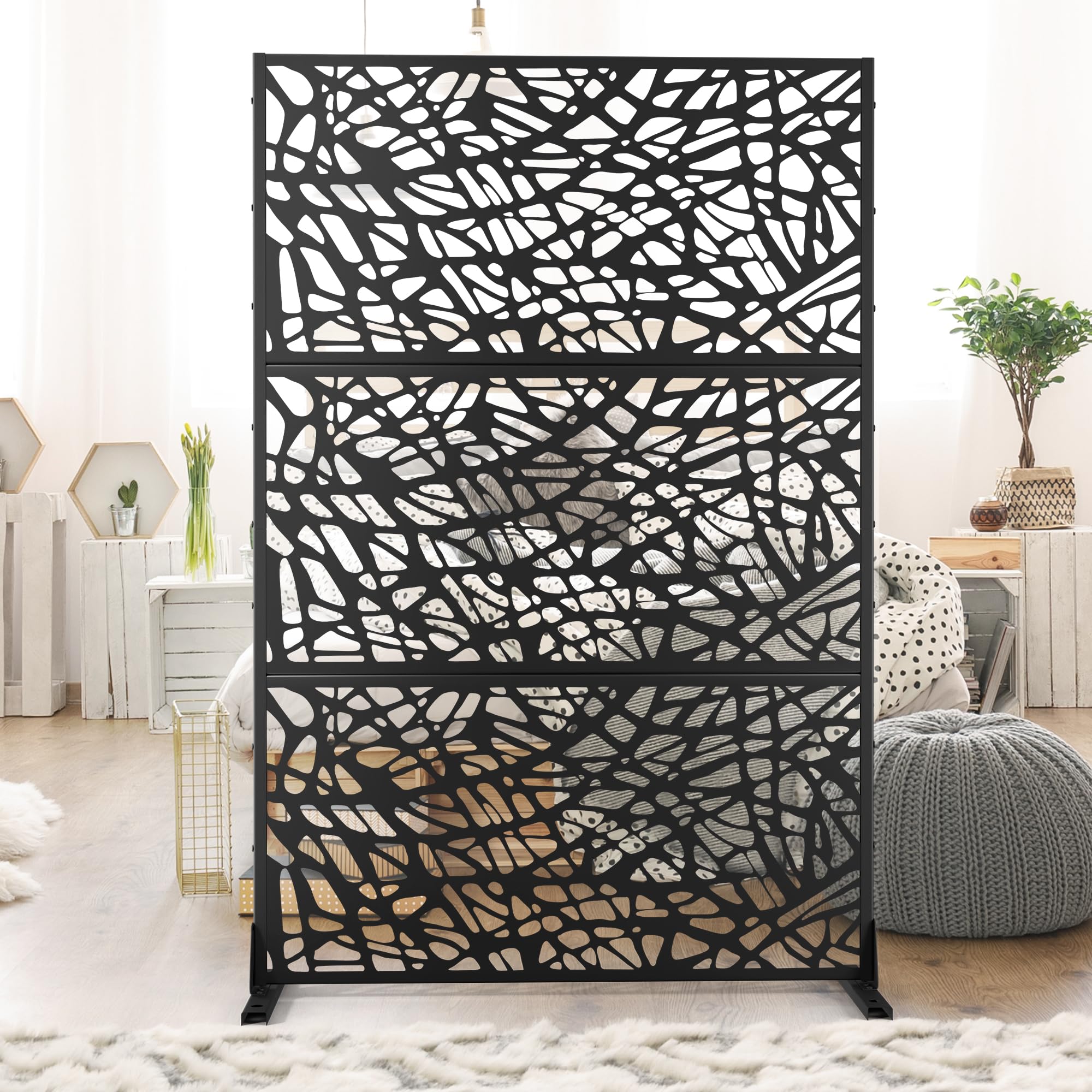 Amazon.com : Elevens Metal Outdoor Privacy Screen, Freestanding Outdoor ...