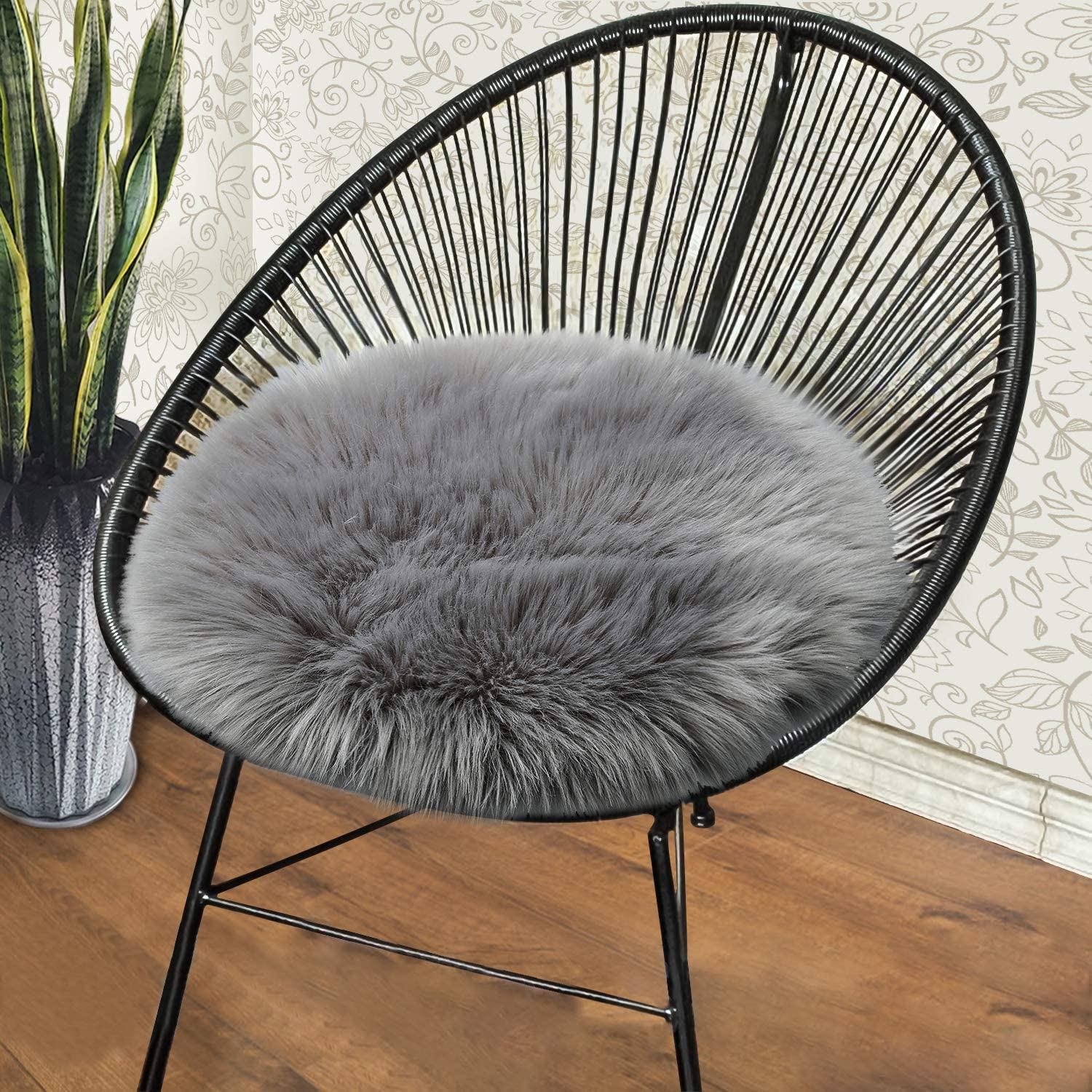 Buy CottonFry Faux Sheepskin Fur Area Rugs Round Fur Throw Rug Floor ...