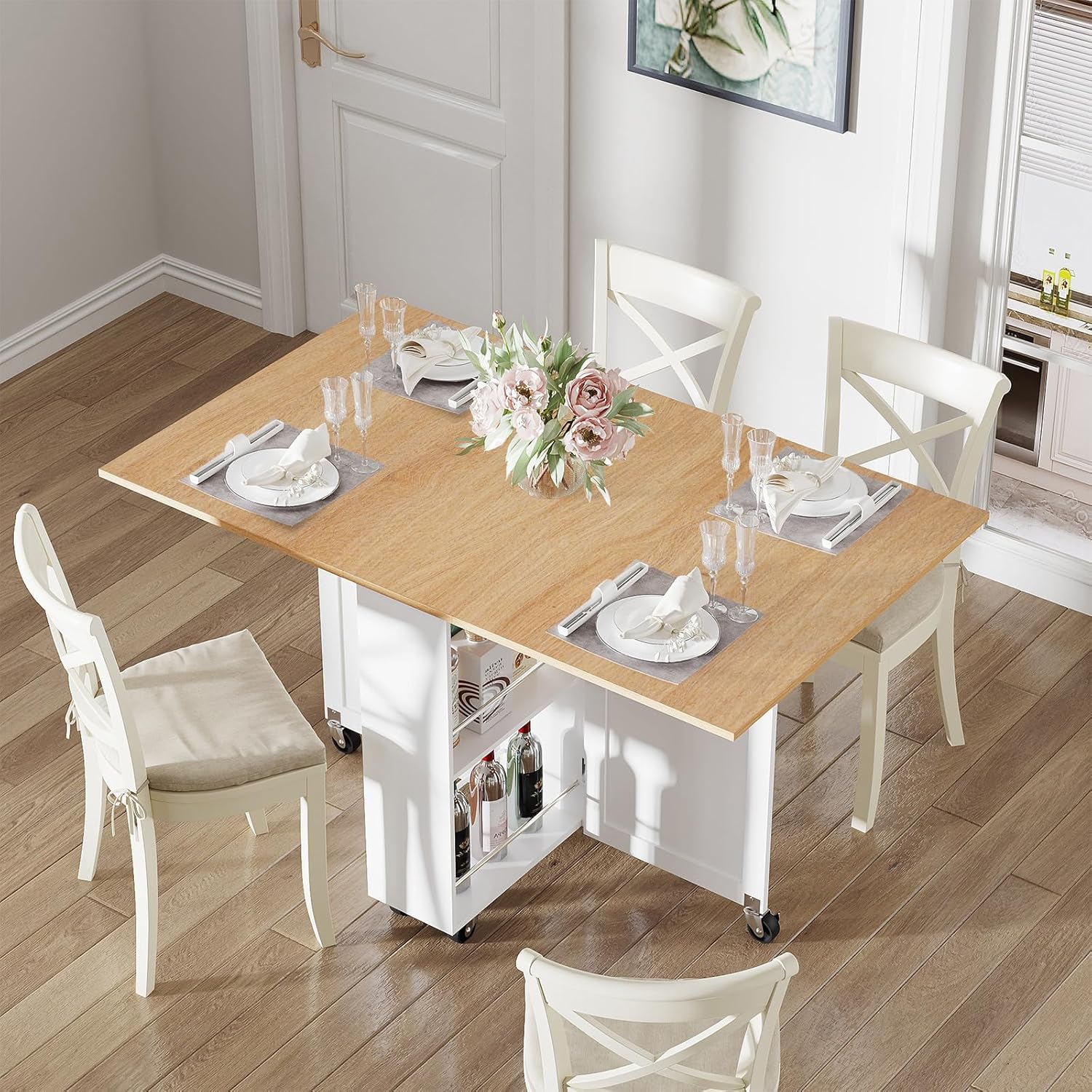 Amazon.com - 3imothrix Folding Dining Table, Versatile Foldable Kitchen ...