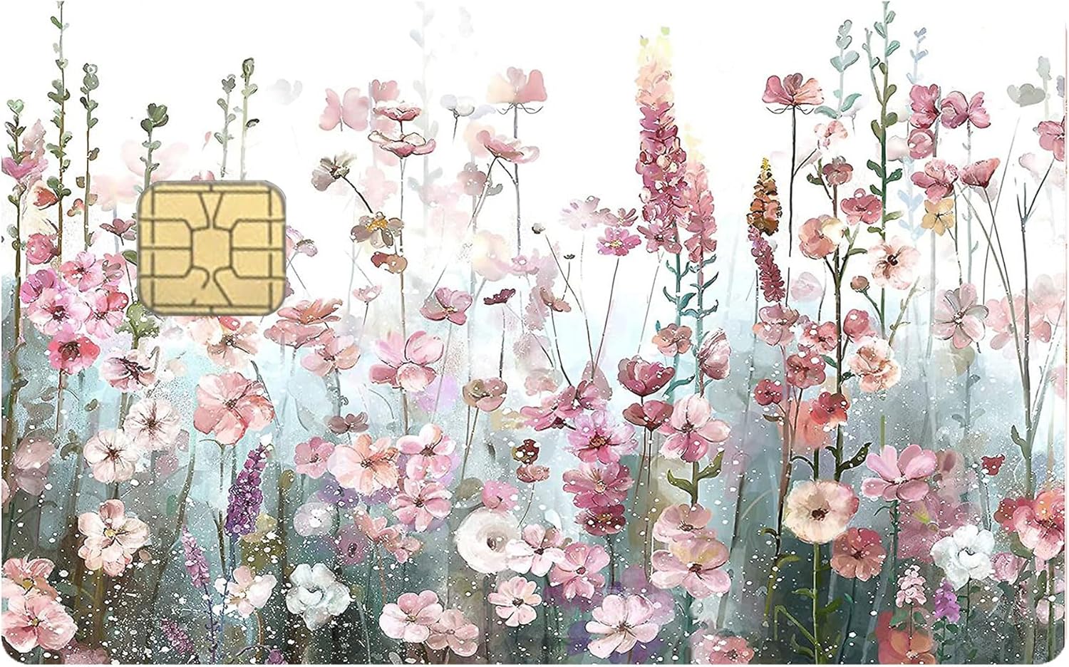 Amazon.com: Colorful Flower Large Chip Credit Card Stickers Slim ...