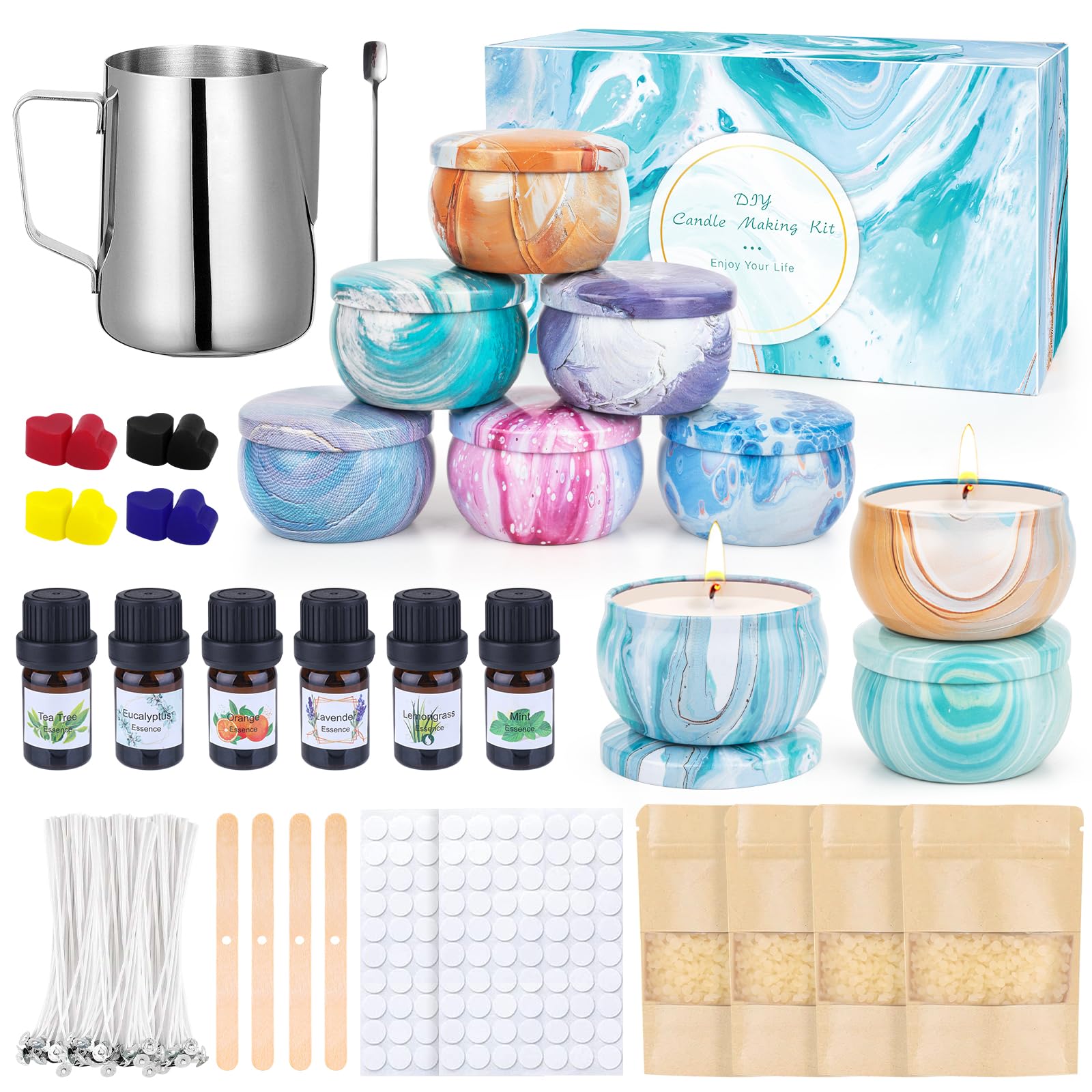 LDUMODUW Kit de Fabrication de Bougies,Kit DIY Bougies pour Débutants et Avancés avec avec 480g ...